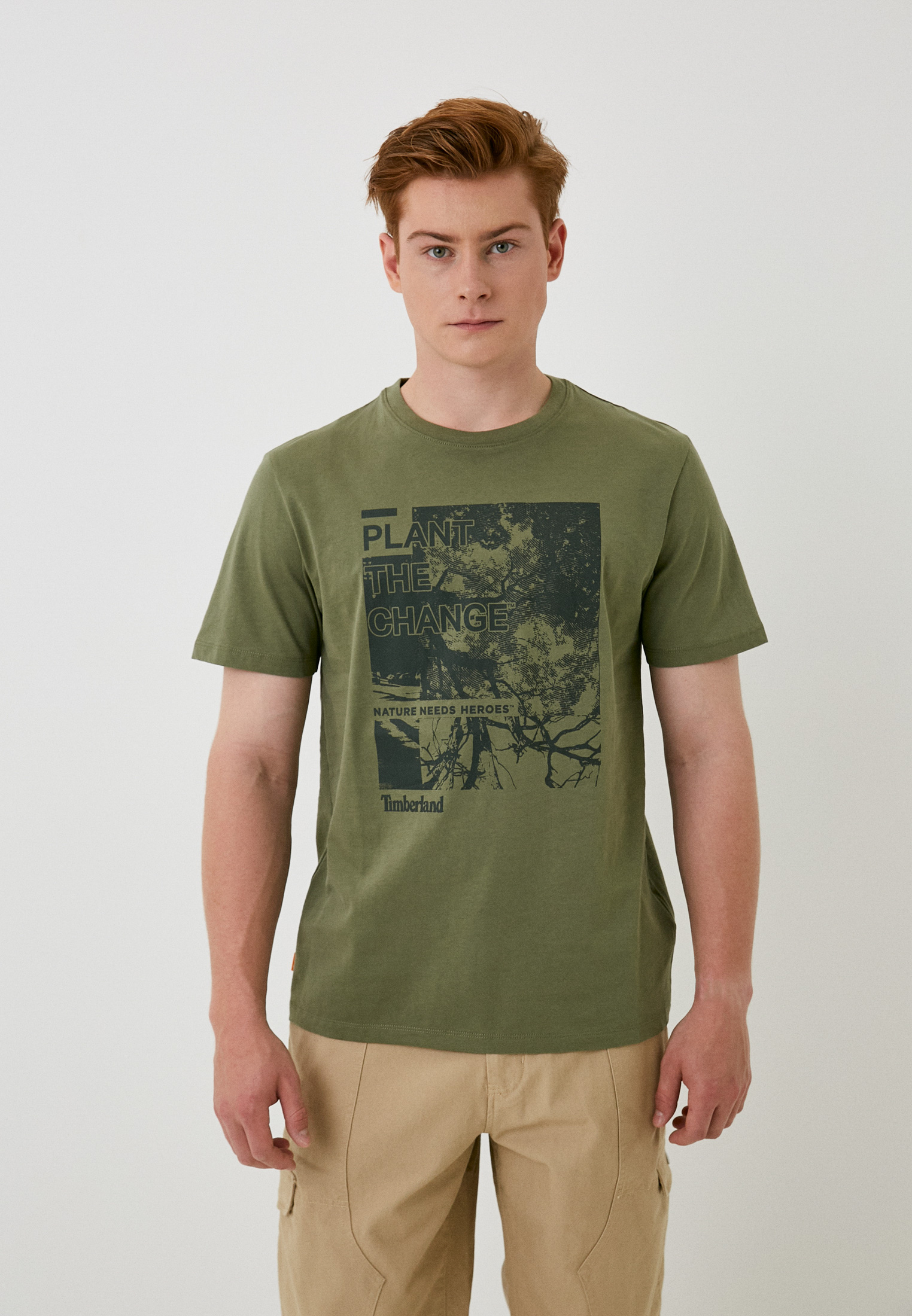 Футболка Timberland, цвет: хаки, RTLACU143501 — купить в интернет ...