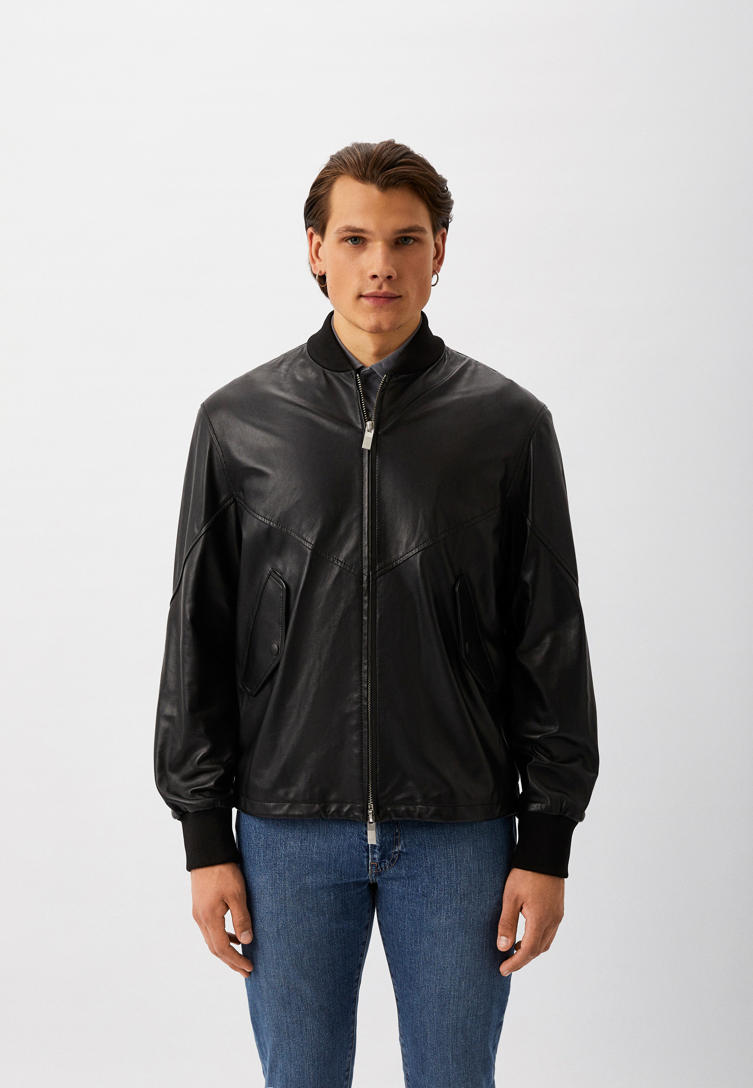 Куртка кожаная Armani Exchange, цвет: черный, RTLACU501601 — купить в ...