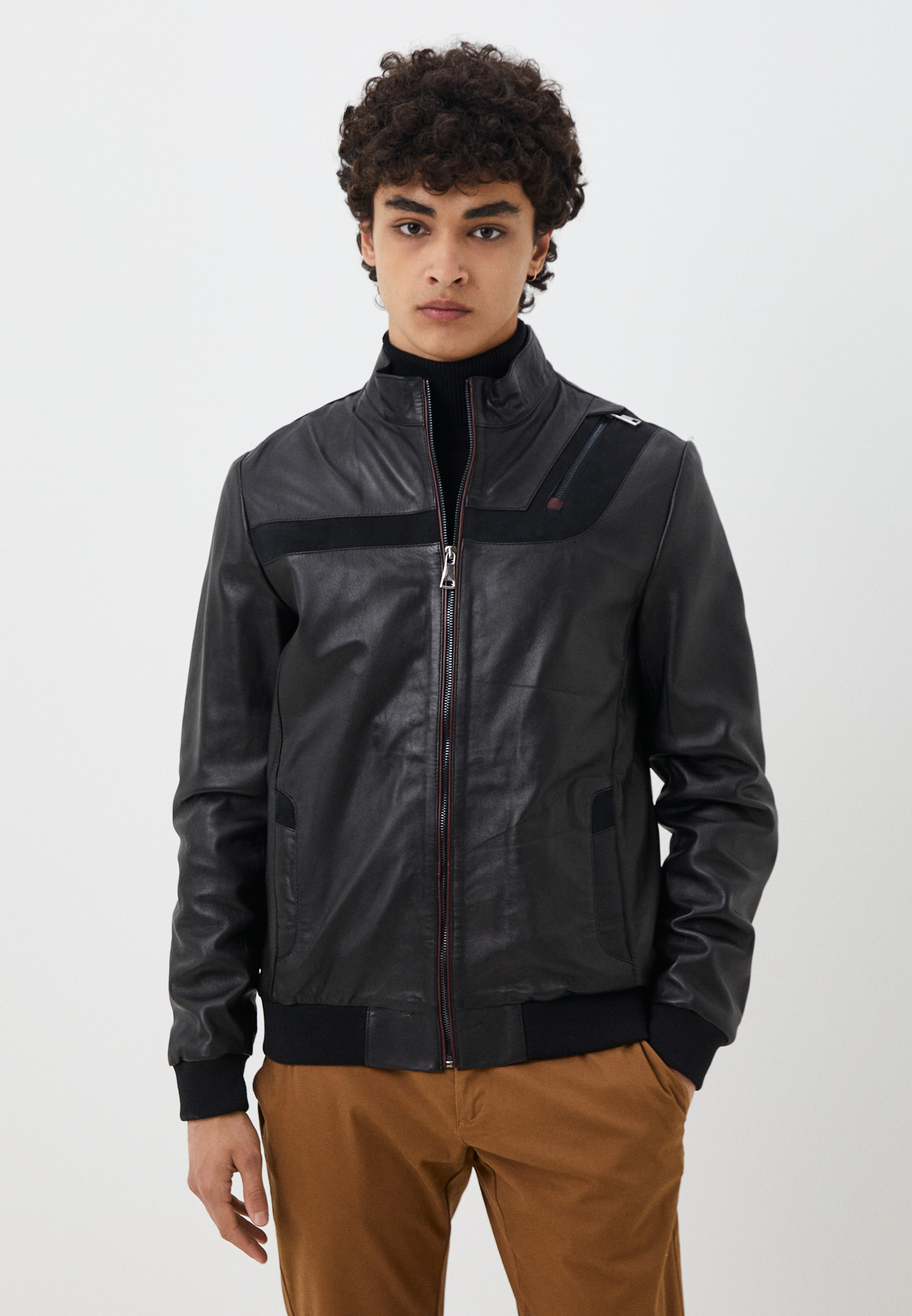 Куртка кожаная Jimmy Sanders, цвет: черный, RTLACU668401 — купить в ...