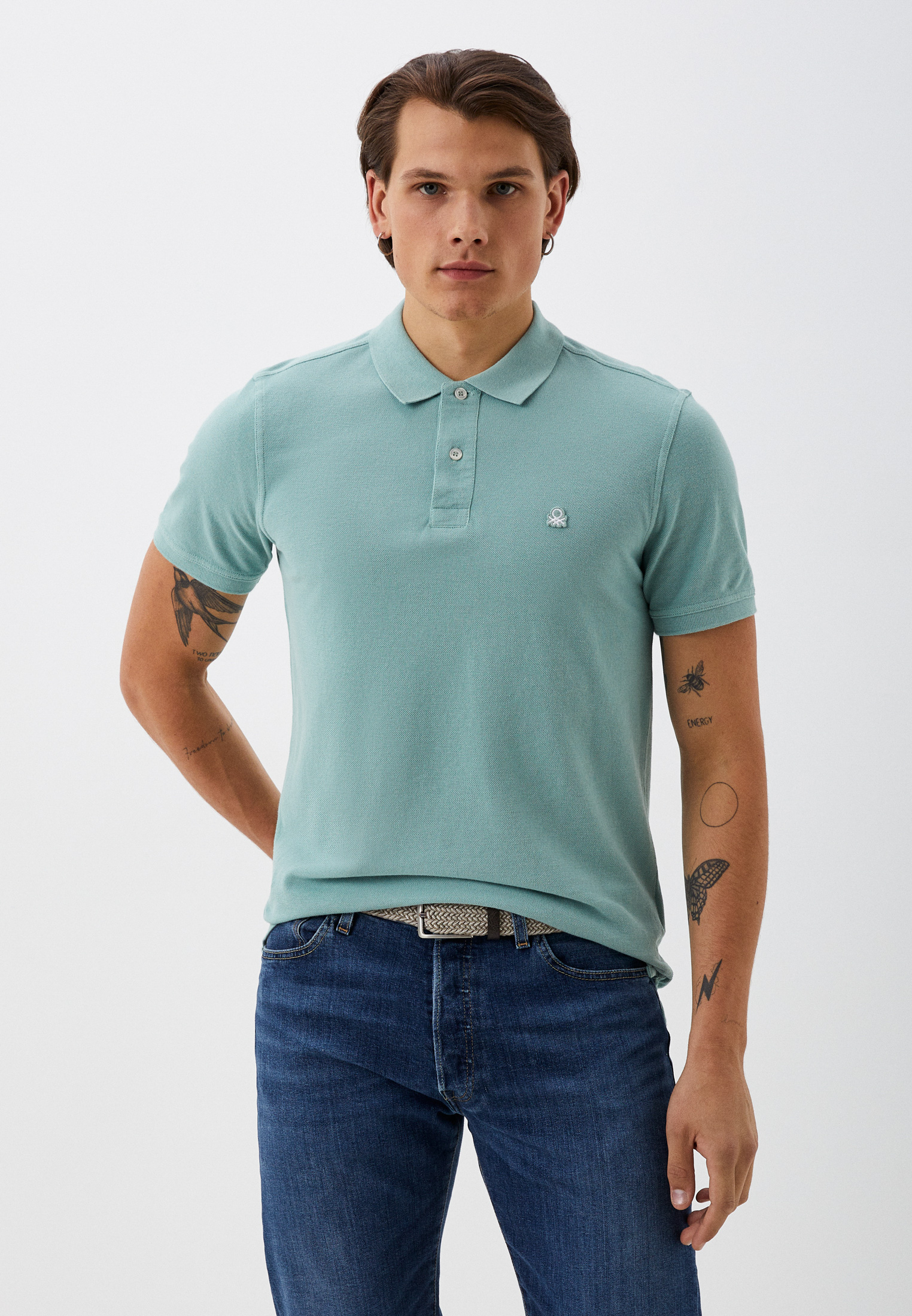 Поло United Colors of Benetton, цвет: зеленый, RTLACV798201 — купить в ...