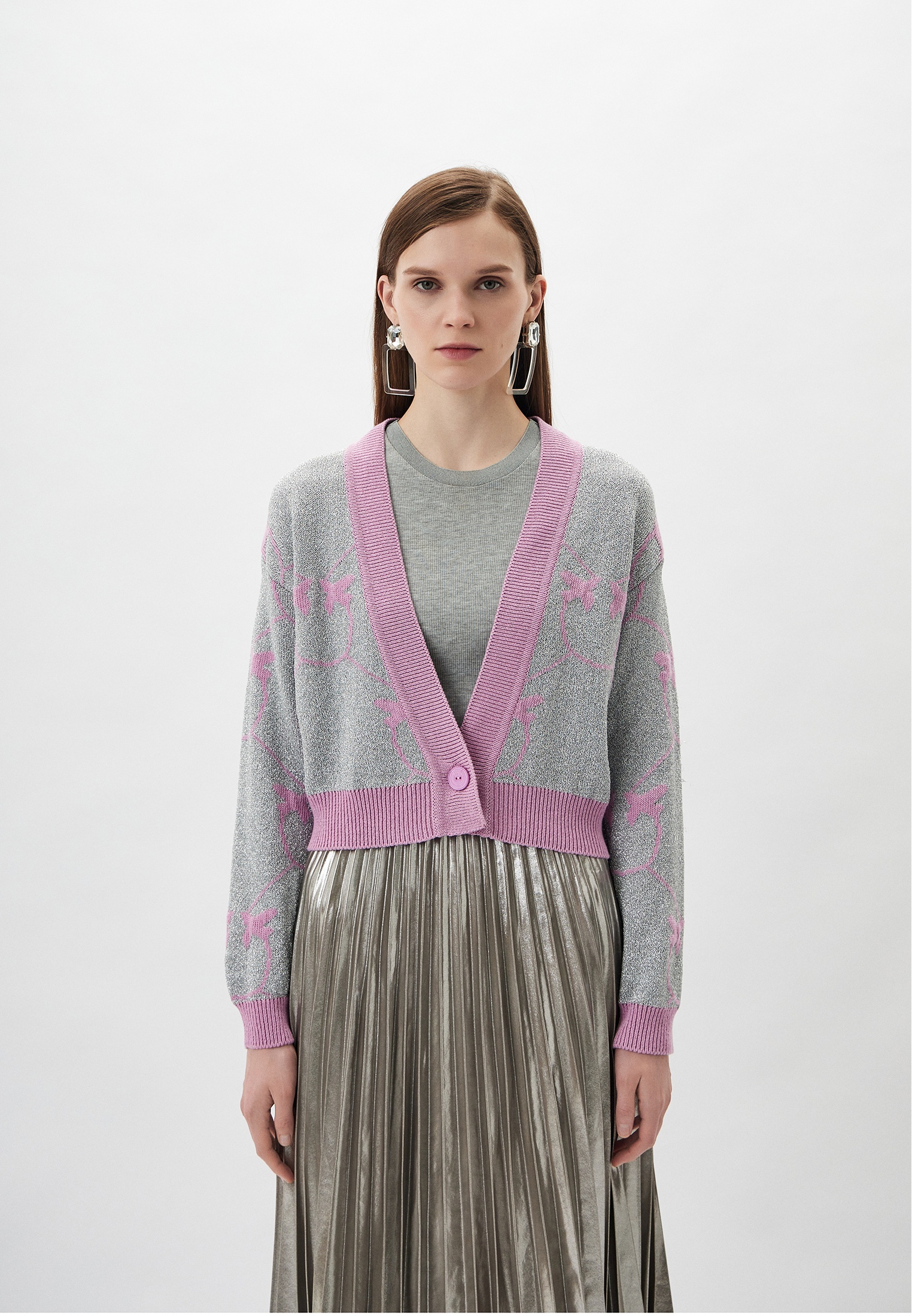 Кардиган Pinko, цвет: серебряный, RTLACW003005 — купить в интернет ...