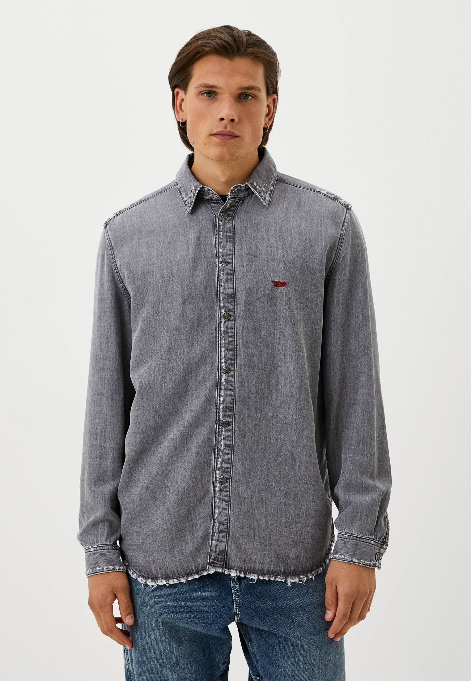 Рубашка джинсовая Diesel, цвет: серый, RTLACW882101 — купить в интернет ...