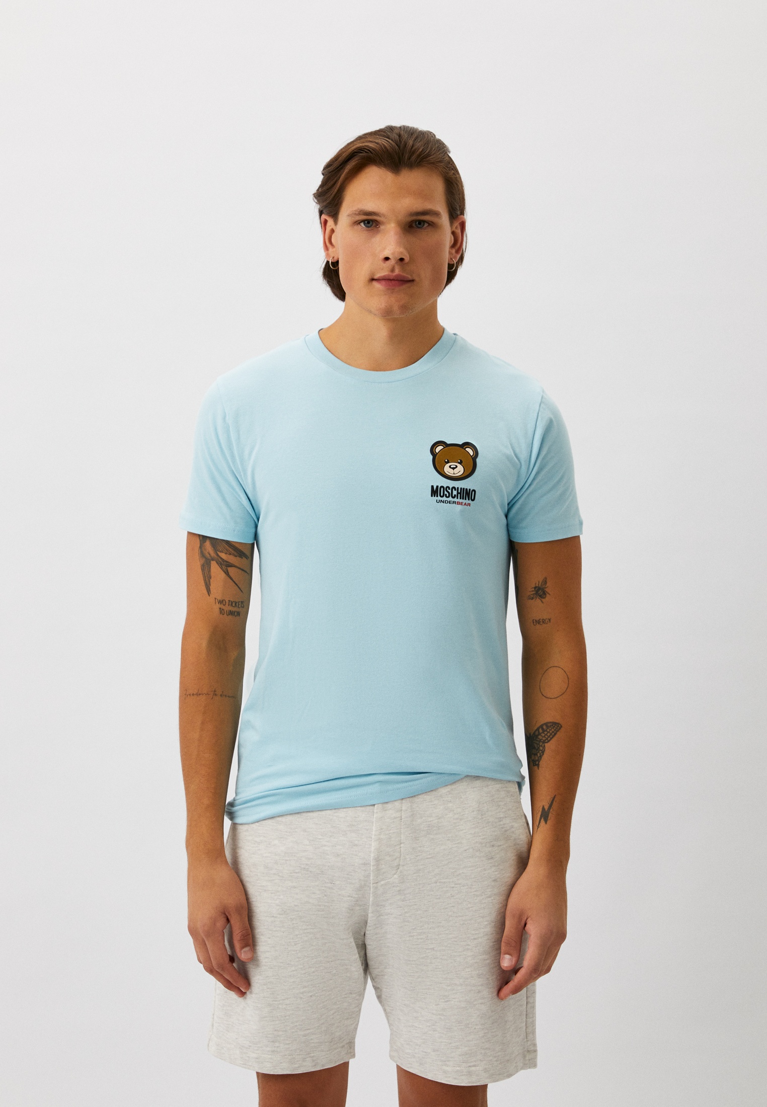 Футболка Moschino Underwear, цвет: голубой, RTLACX350402 — купить в ...