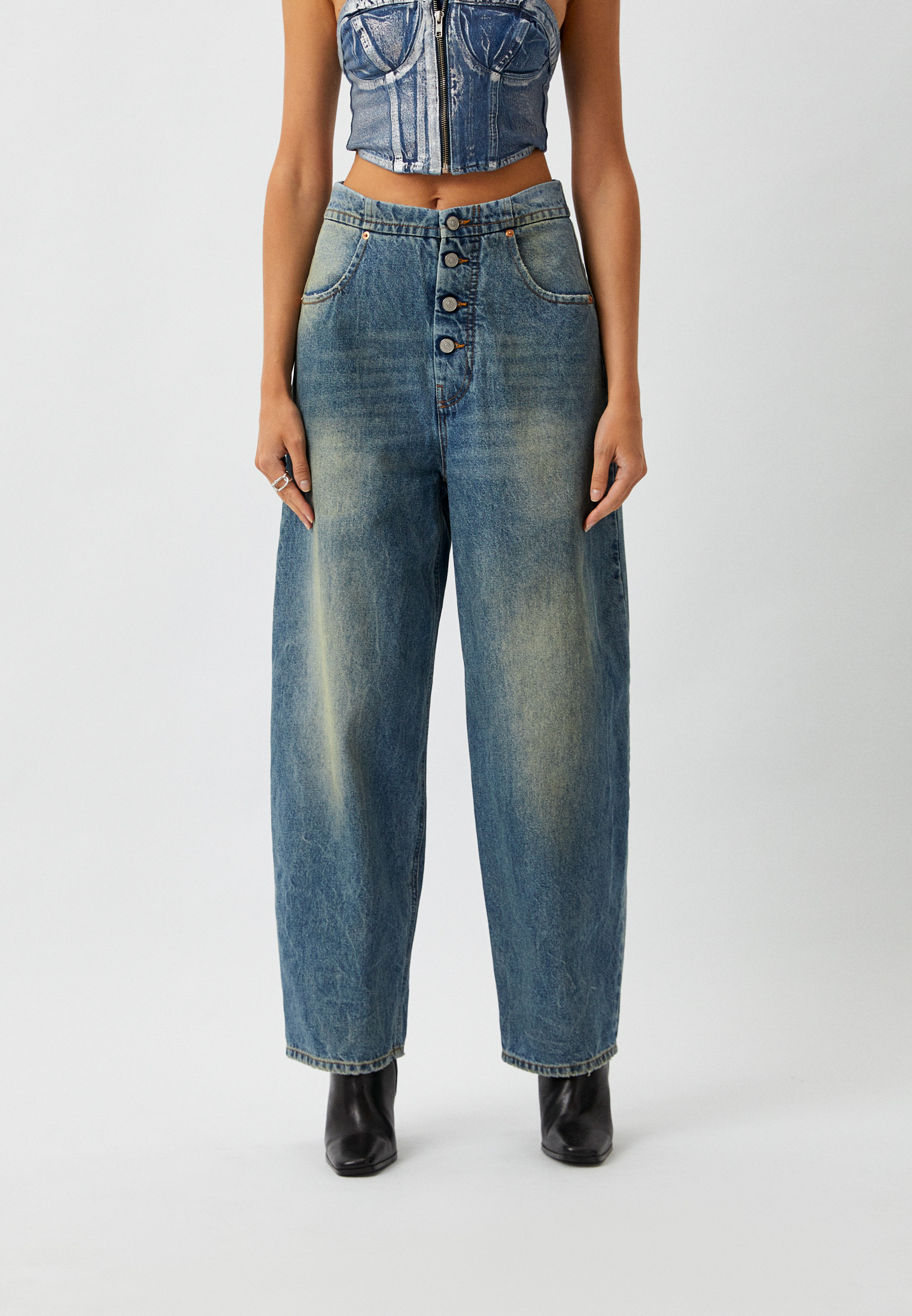 Джинсы MM6 Maison Margiela, цвет: синий, RTLACX440101 — купить в ...