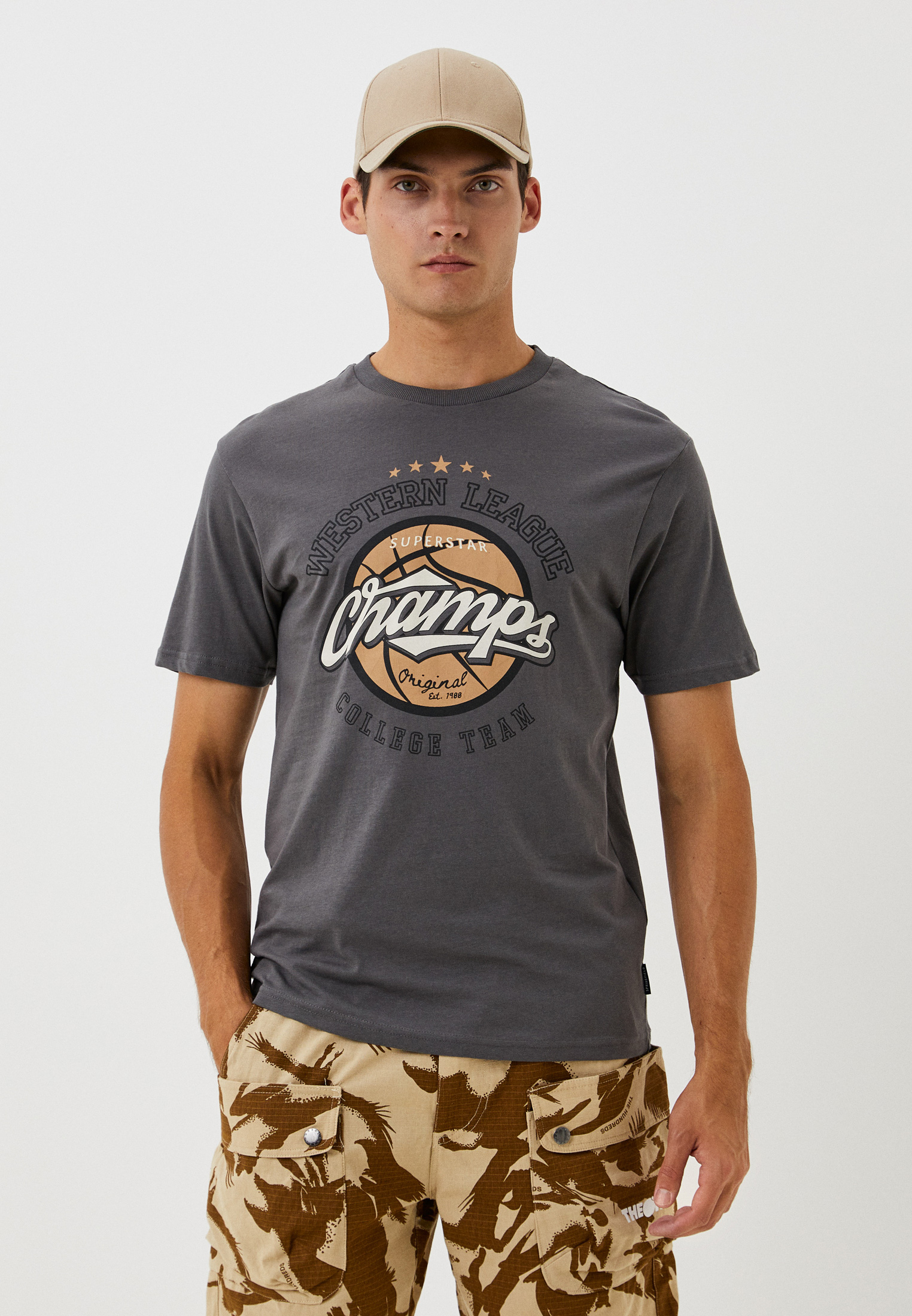 Футболка Springfield, цвет: серый, RTLACX568701 — купить в интернет ...