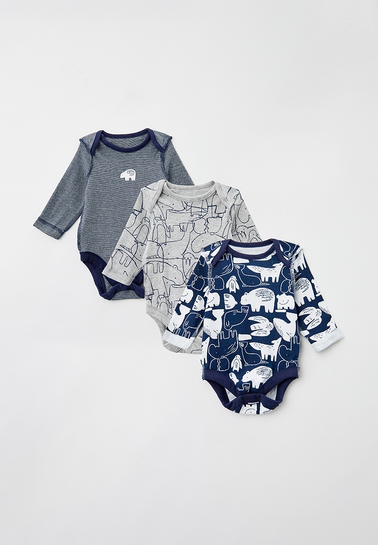 Боди 3 шт. Mothercare Lamoda Online Exclusive, цвет: серый ...