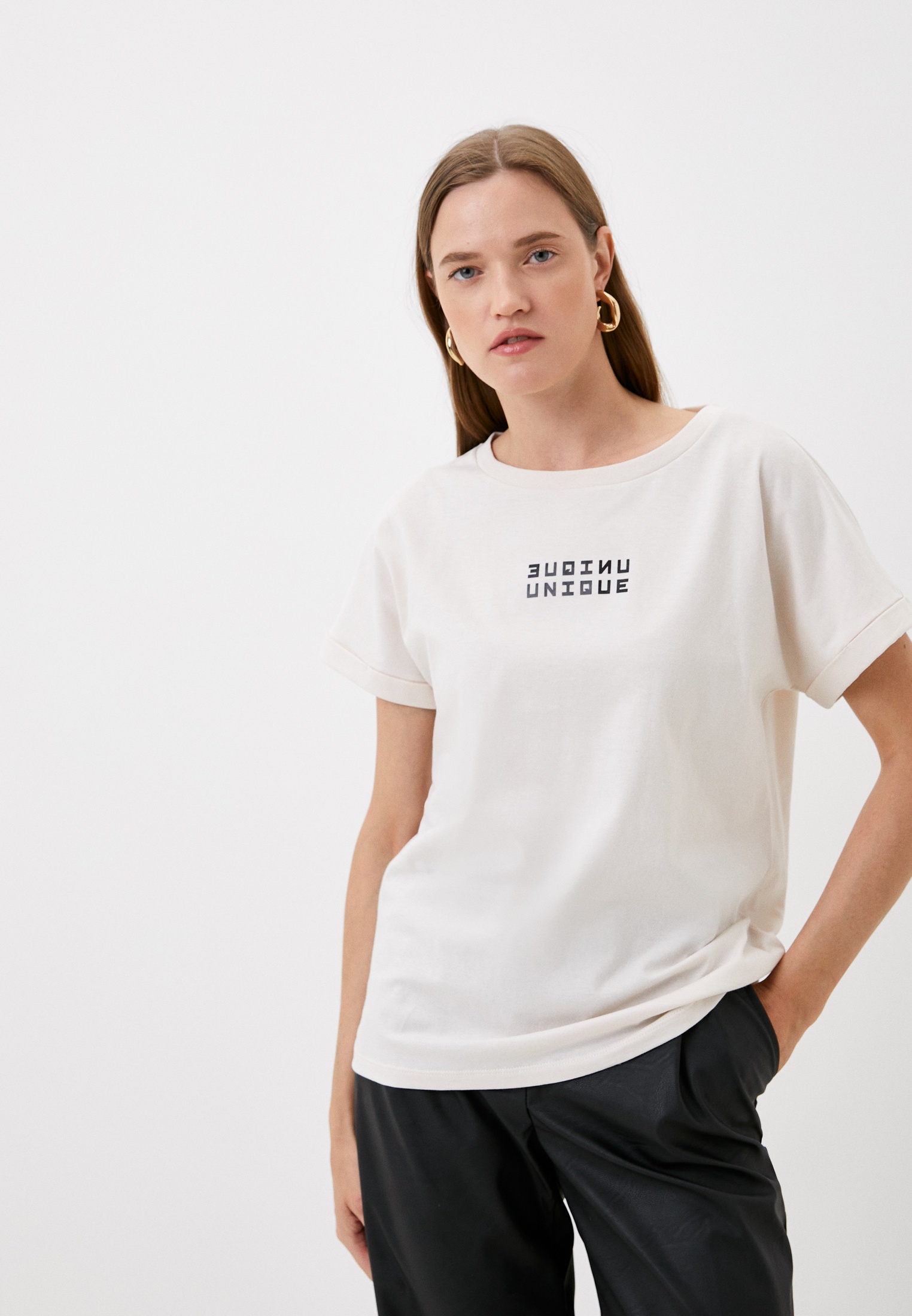 Футболка UNQ, цвет: бежевый, RTLACY281601 — купить в интернет-магазине ...