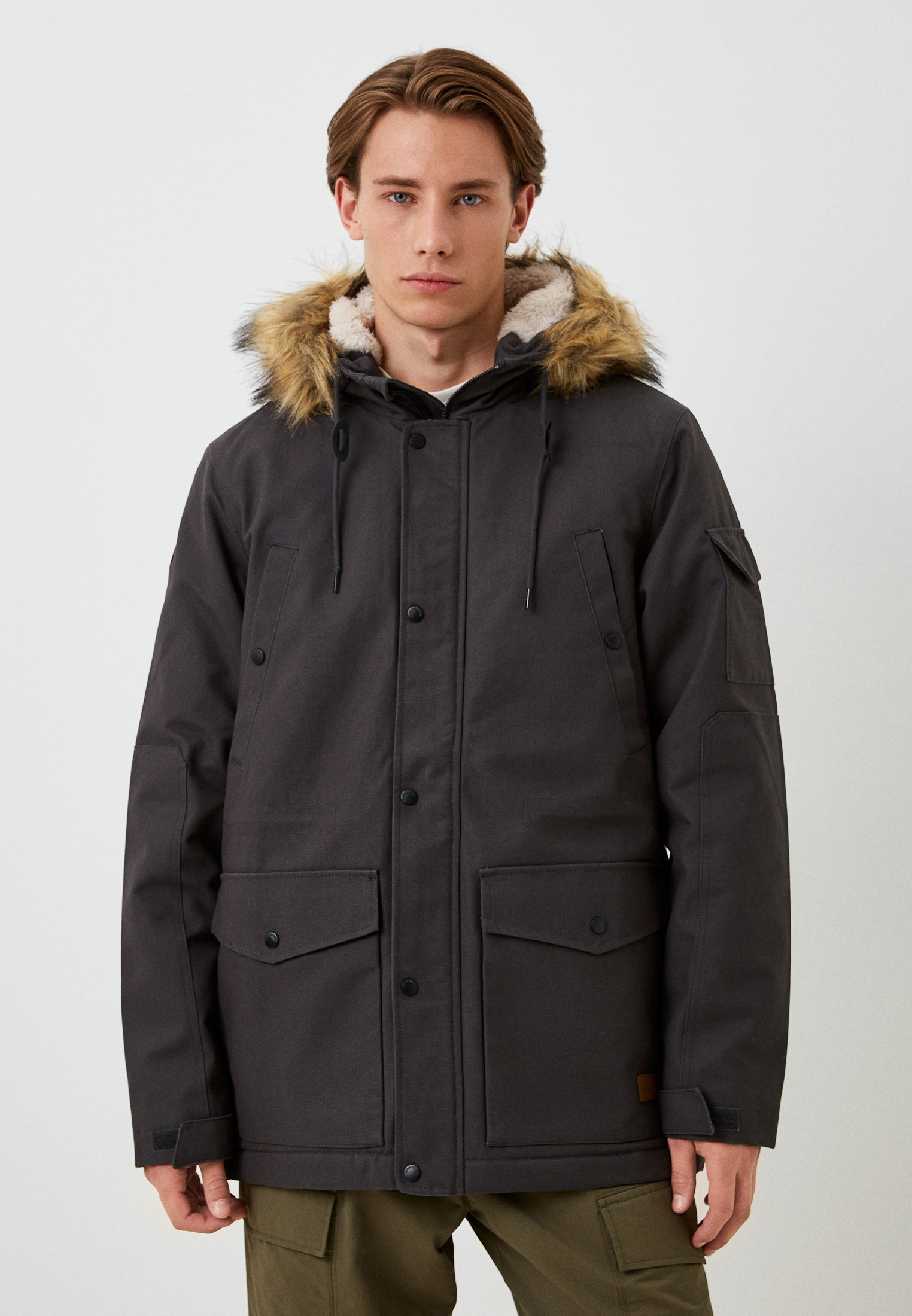 Парка Quiksilver LONG TRIP JCKT KTA0, цвет: серый, RTLACY788301 ...