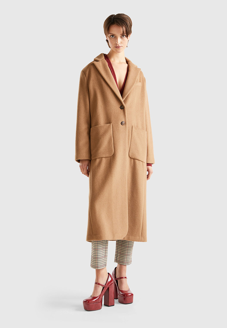 Пальто United Colors of Benetton, цвет: коричневый, RTLACZ159401 ...