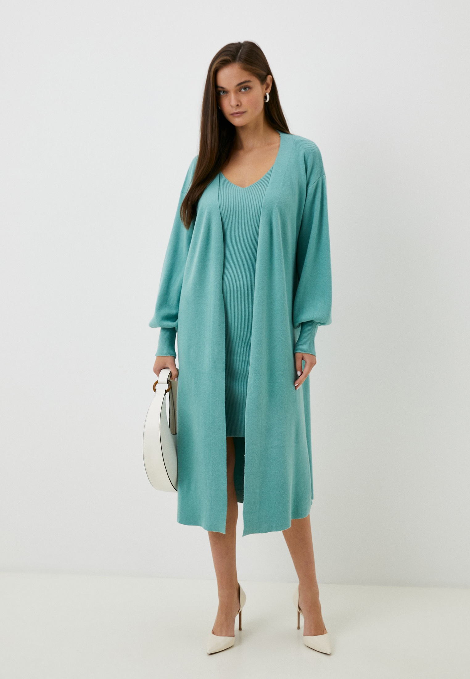 Платье и кардиган Allegri, цвет: бирюзовый, RTLACZ900101 — купить в ...