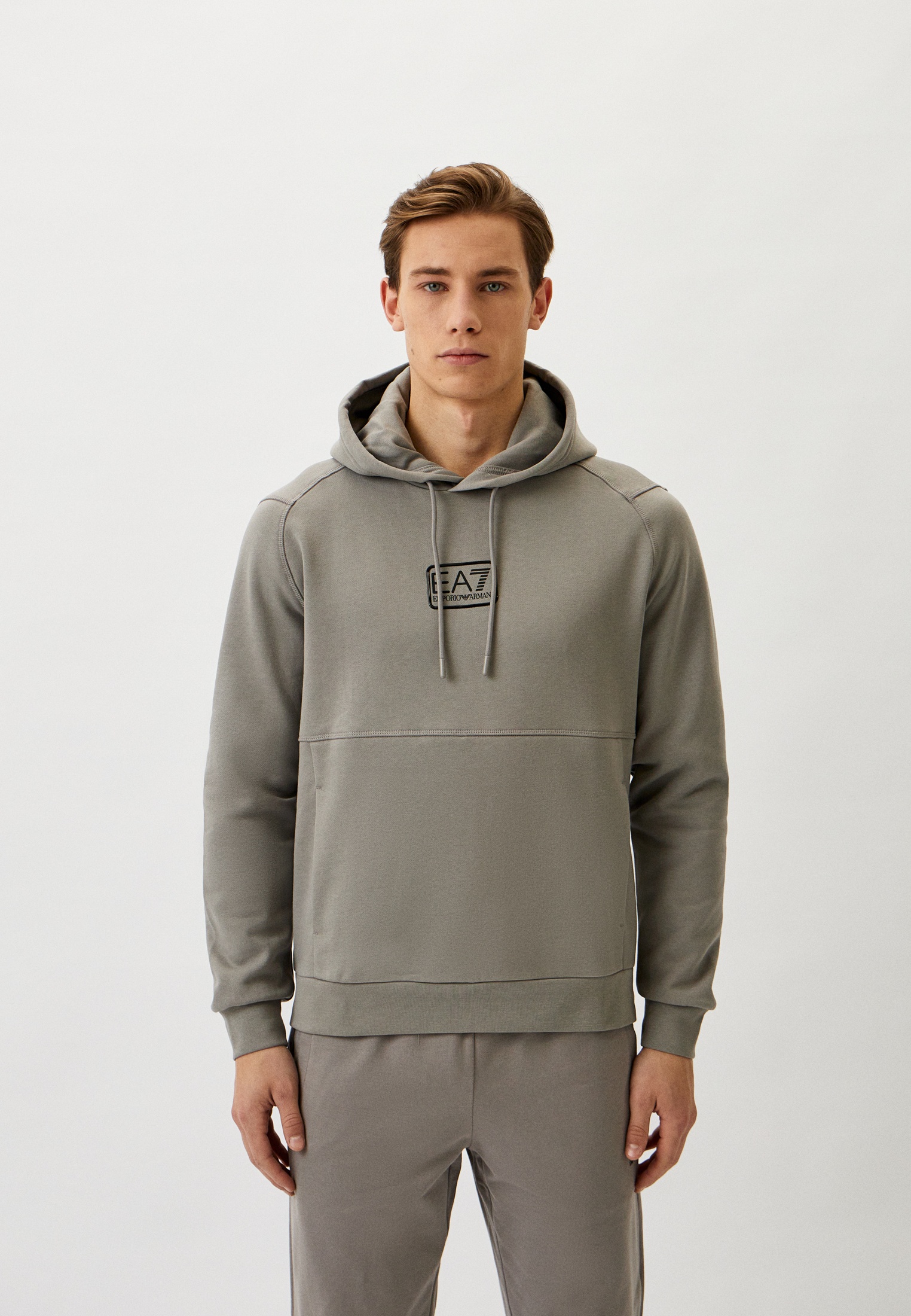 Худи EA7, цвет: серый, RTLADB812701 — купить в интернет-магазине Lamoda