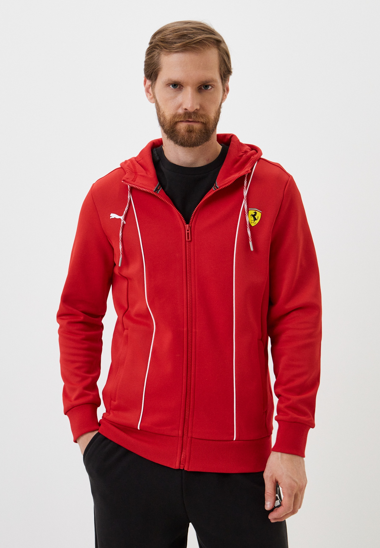 Толстовка PUMA Ferrari Race HDD Sweat Jacket Rosso Cors, цвет: красный ...