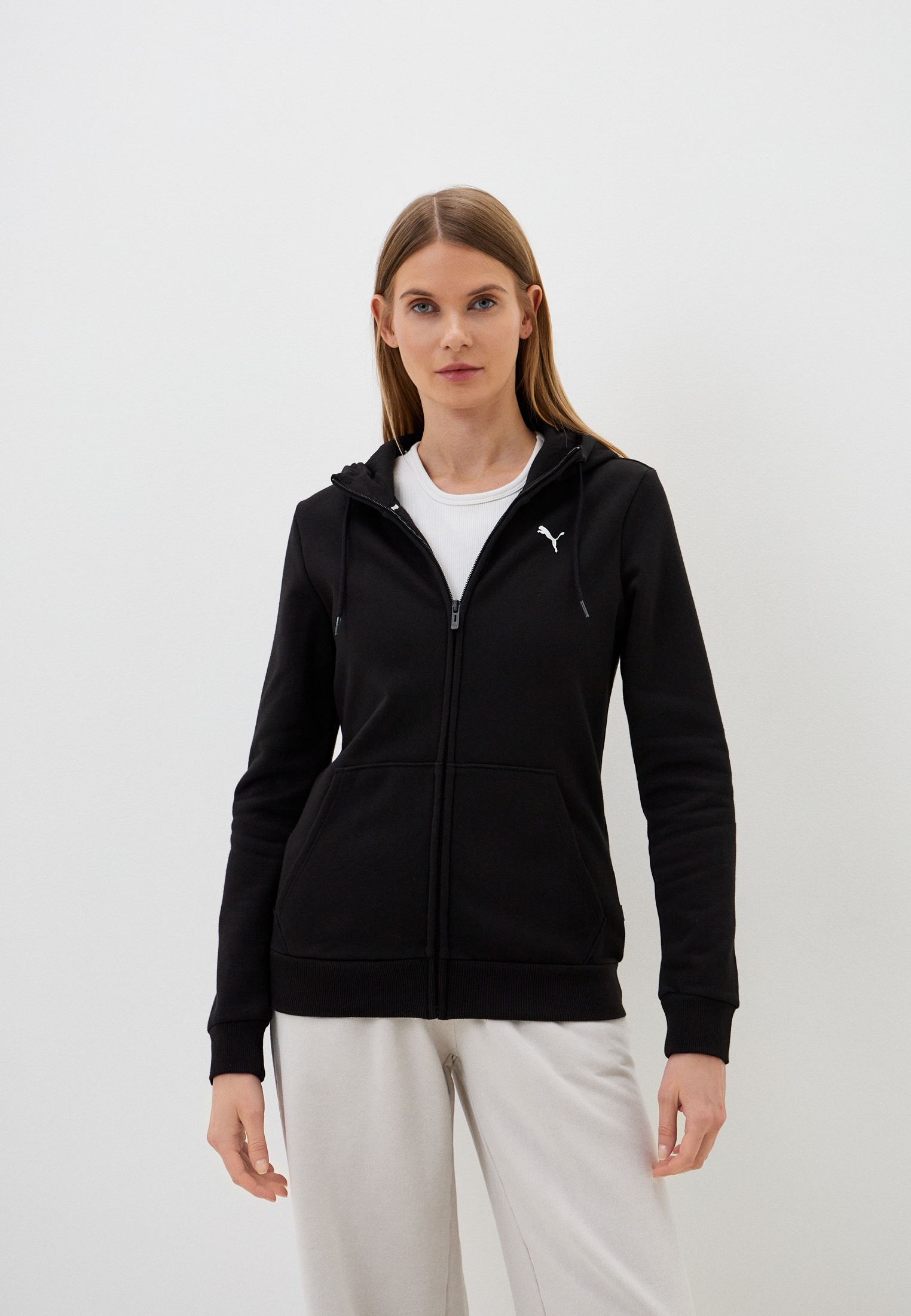 Толстовка PUMA ESS Small Logo Full-Zip Hoodie FL Puma B, цвет: черный ...