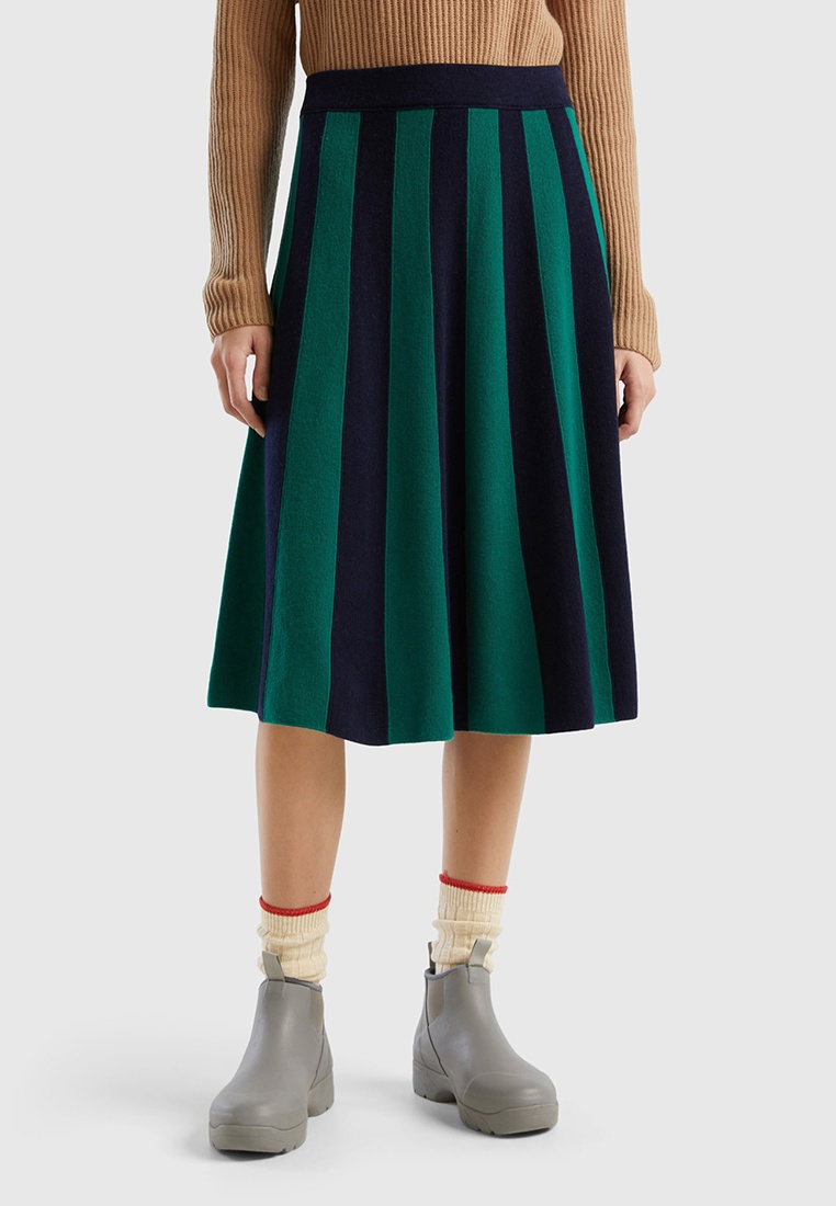 Юбка United Colors of Benetton, цвет: зеленый, RTLADD602801 — купить в ...