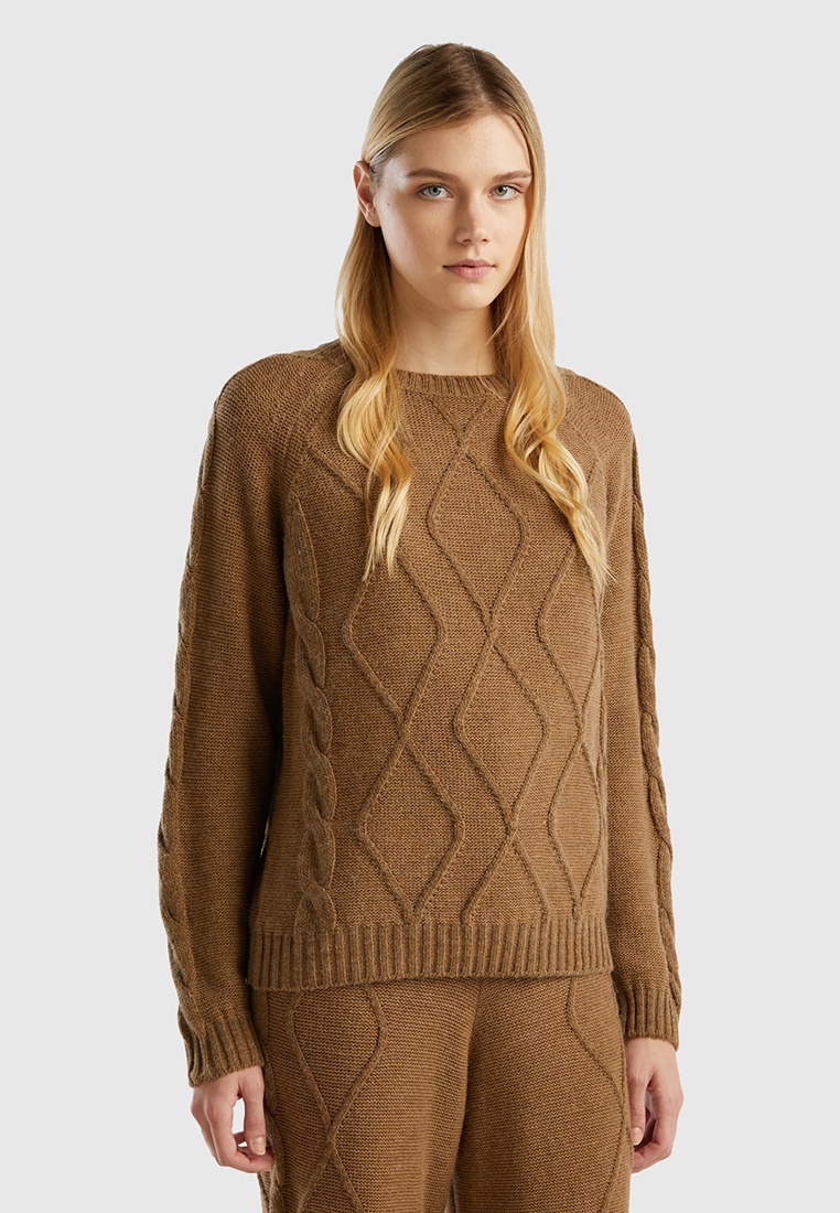 Джемпер United Colors of Benetton, цвет: коричневый, RTLADD614501 ...