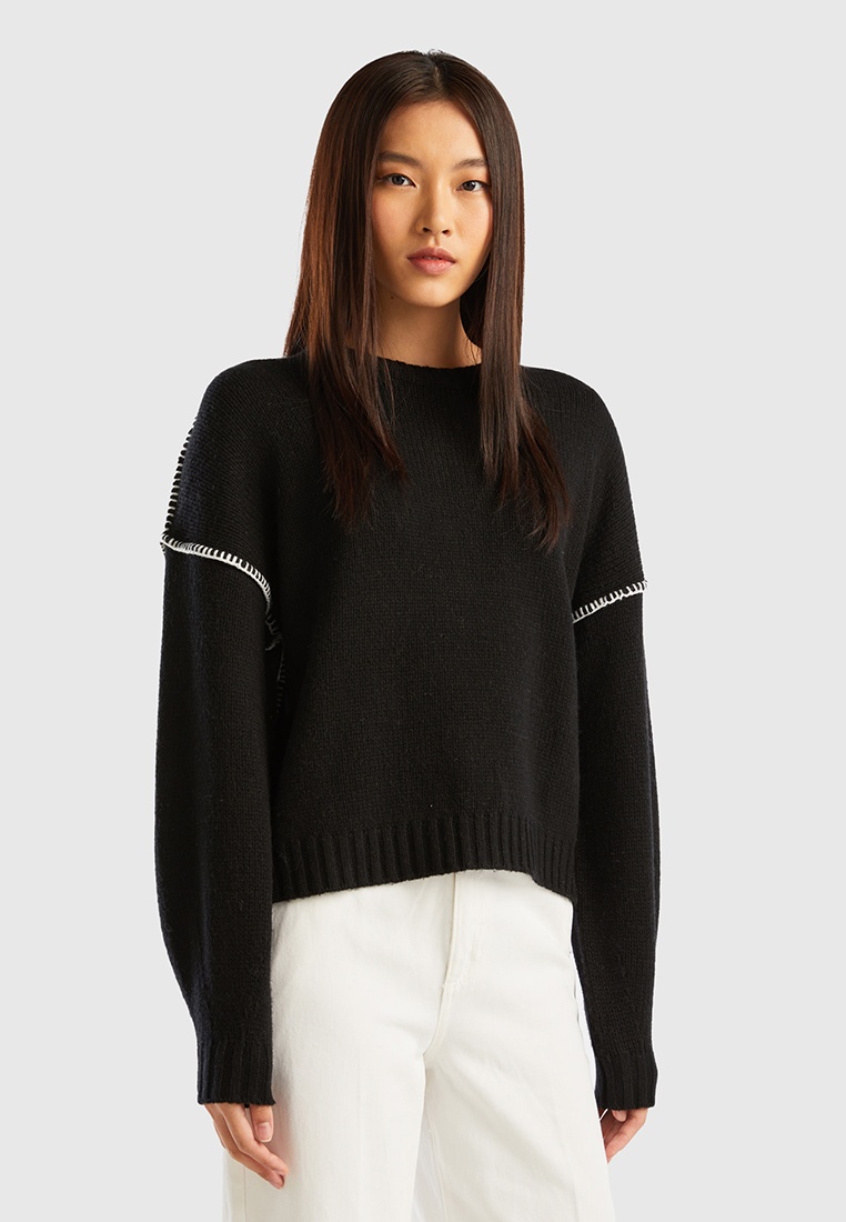 Джемпер United Colors of Benetton, цвет: черный, RTLADD625601 — купить ...