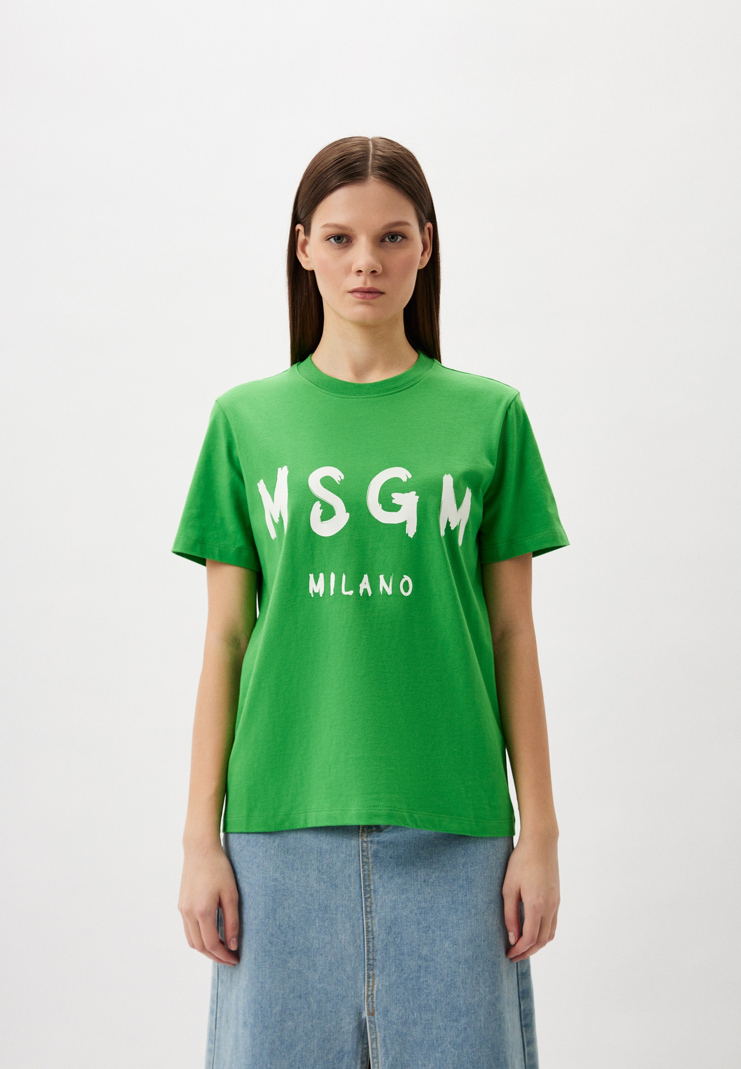 Футболка MSGM, цвет: зеленый, RTLADE198301 — купить в интернет-магазине Lamoda