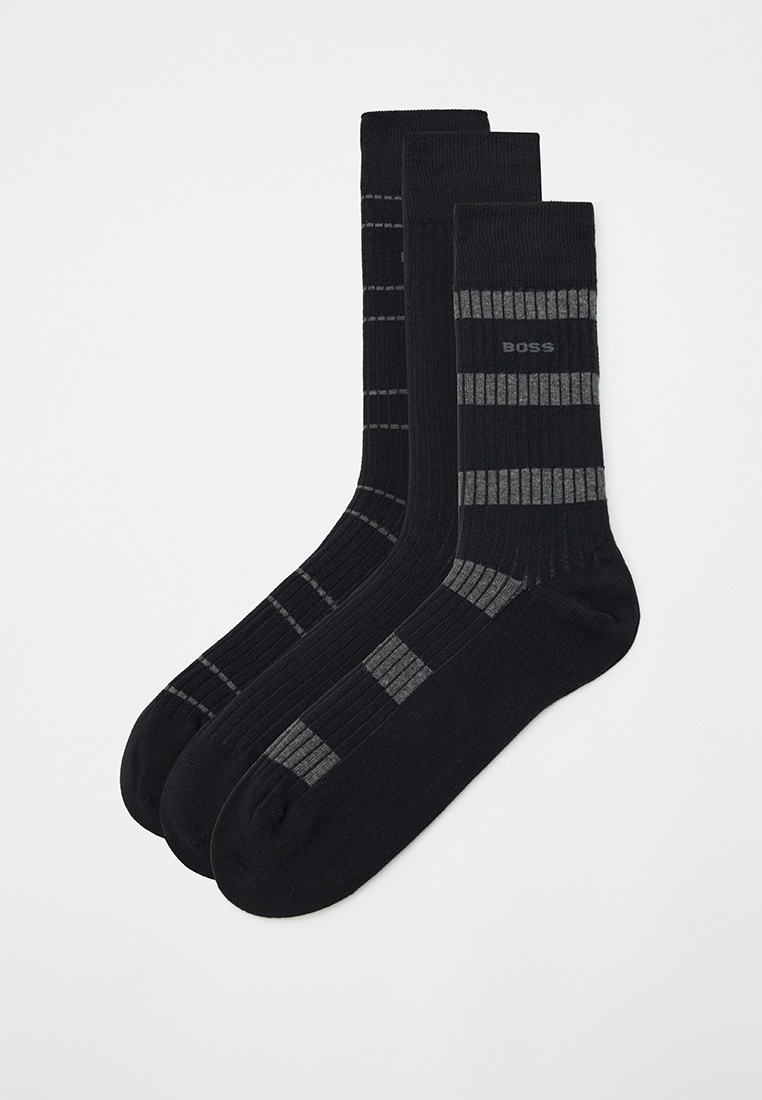 Носки 3 пары Boss 3P RS Fine Rib CC, цвет: черный, RTLADE571301 ...