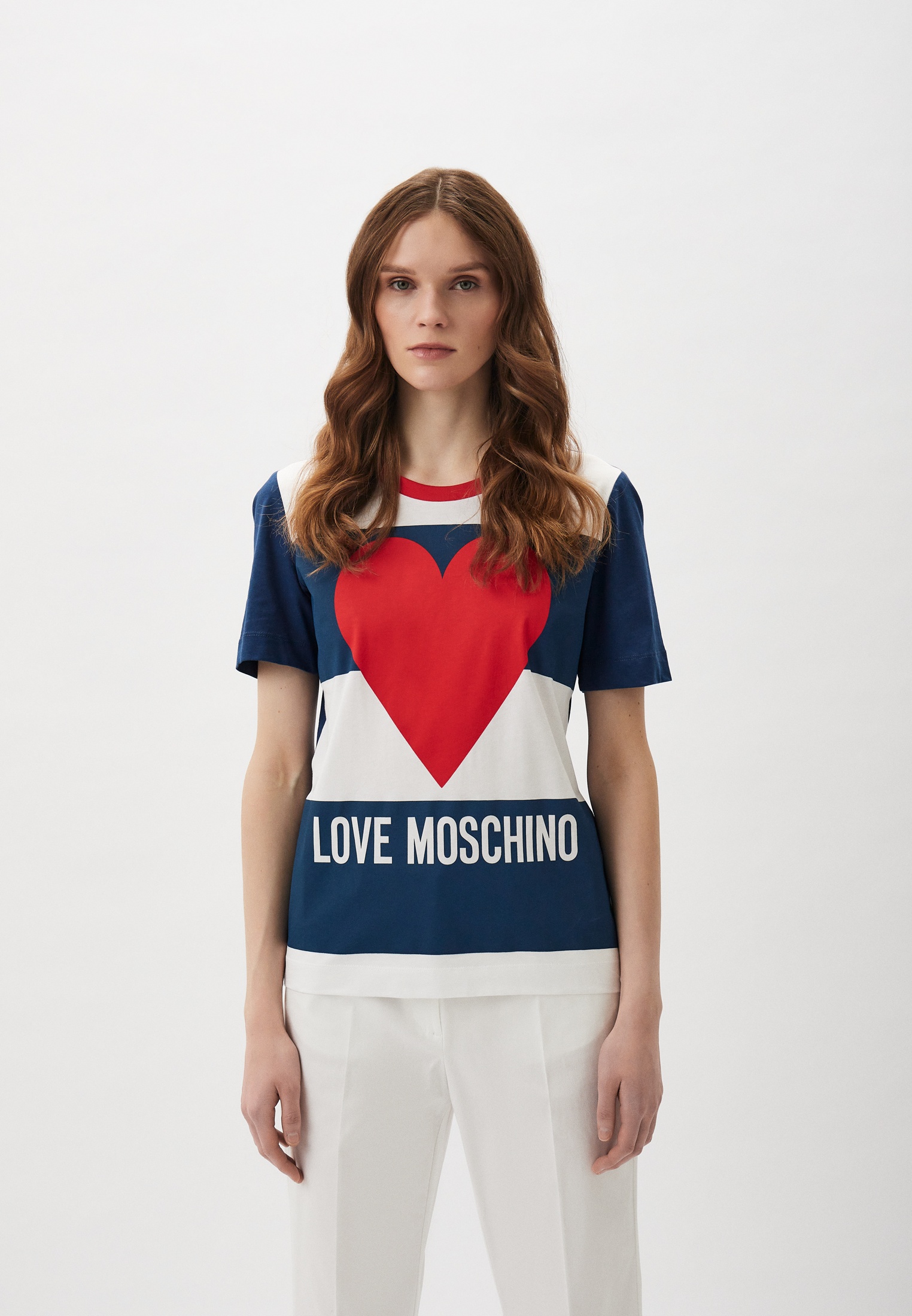 Футболка Love Moschino, цвет: синий, RTLADE765301 — купить в интернет ...