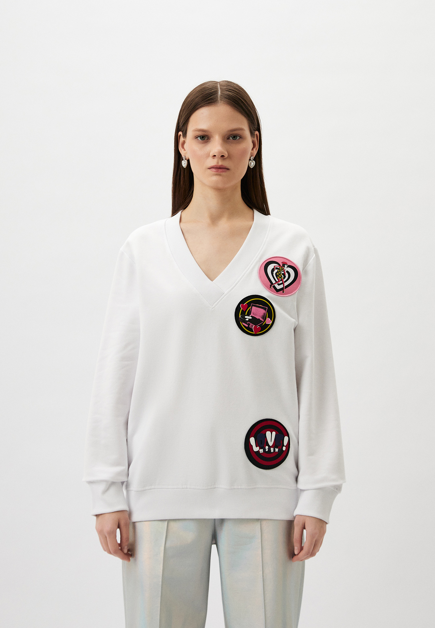 Свитшот Love Moschino, цвет: белый, RTLADE779301 — купить в интернет ...