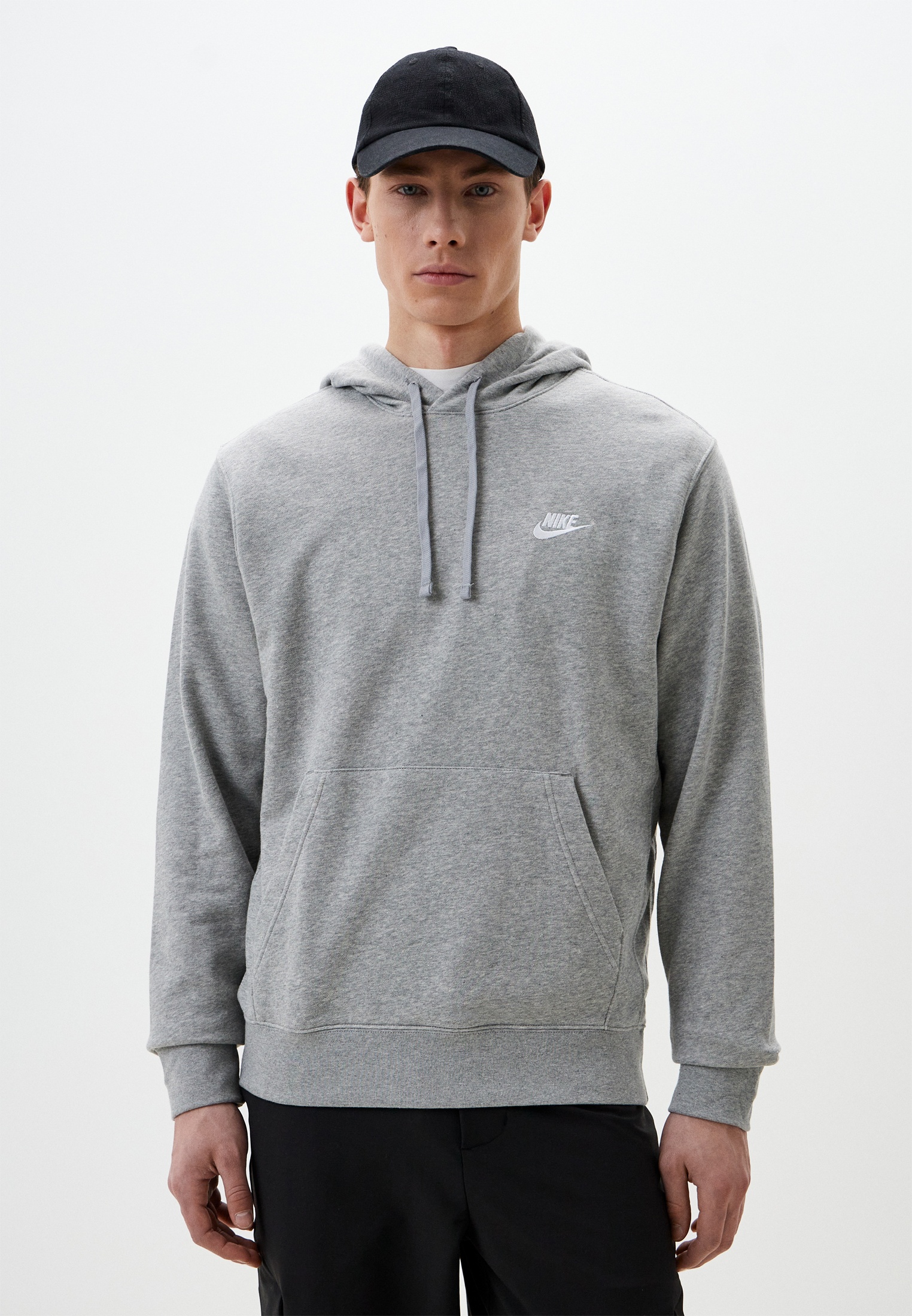 Худи Nike M NSW CLUB HOODIE PO FT, цвет: серый, RTLADF178902 — купить в ...