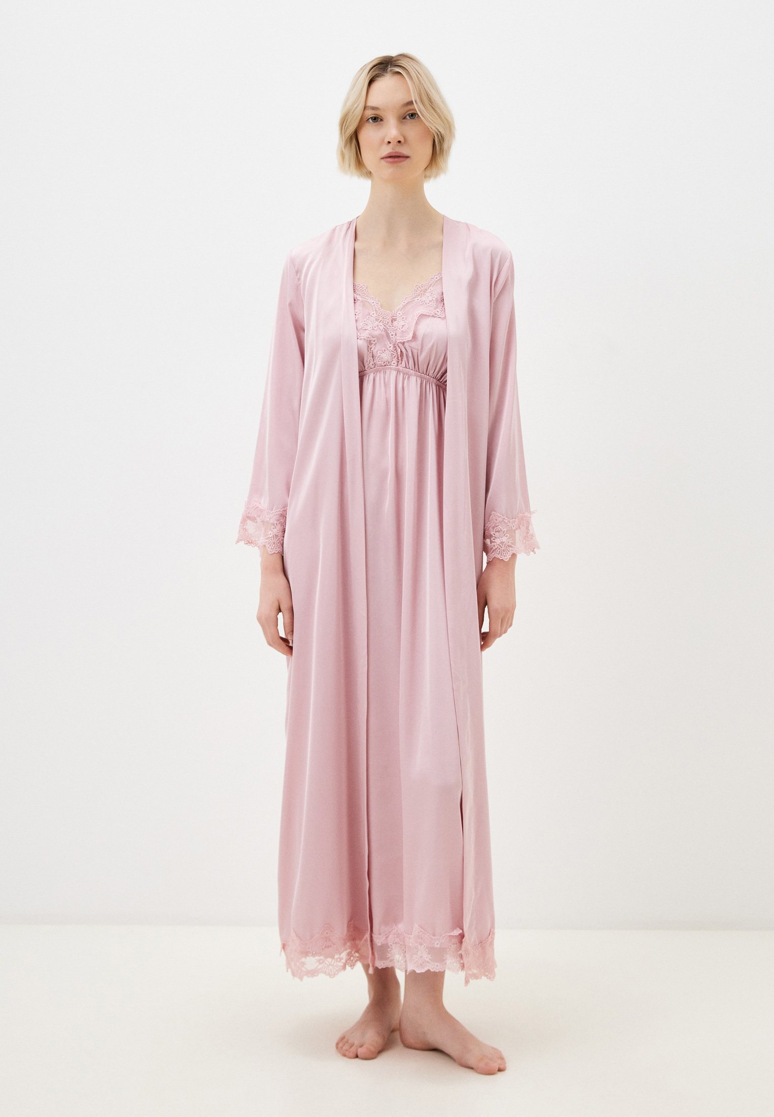 Халат и сорочка ночная Fielsi, цвет: розовый, RTLADF543301 — купить в ...