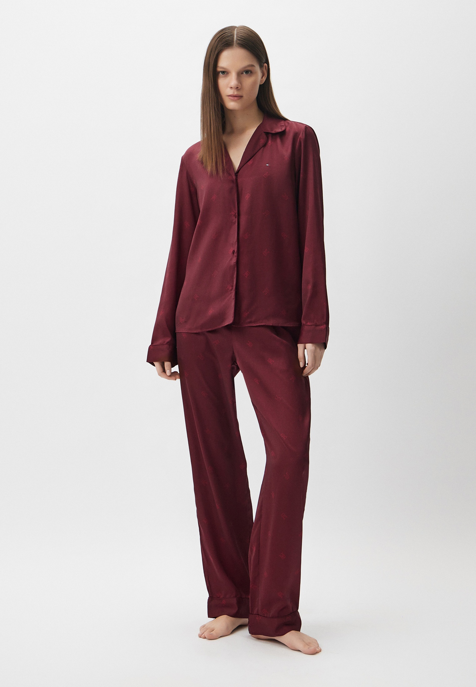 Пижама Tommy Hilfiger, цвет: бордовый, RTLADF794501 — купить в интернет ...