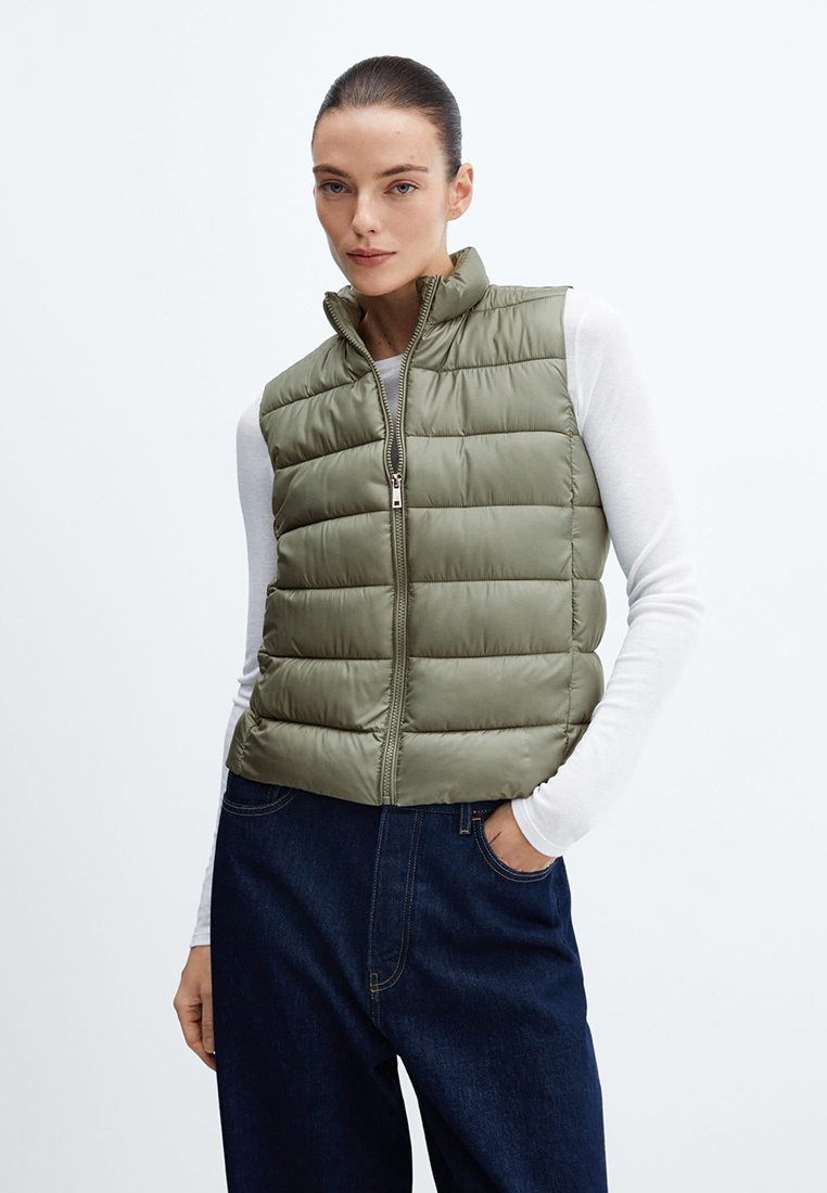 Жилет утепленный Mango BLANVEST, цвет: зеленый, RTLADG110901 — купить в ...