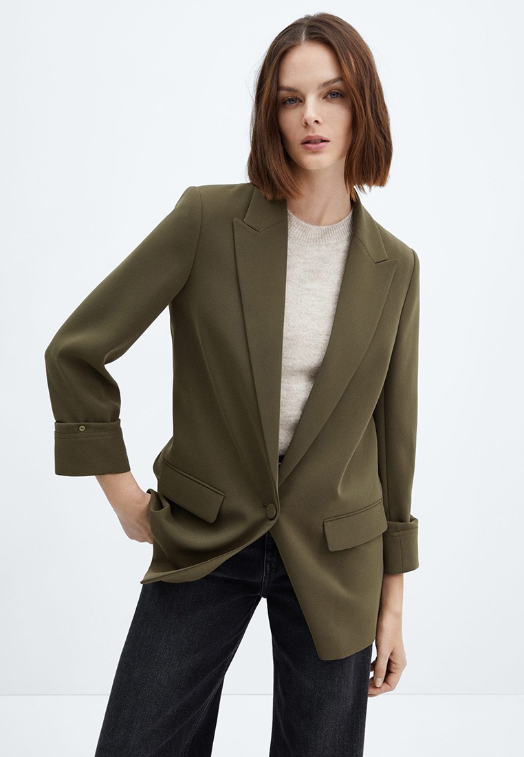 Жакет Mango ELEONOR, цвет: хаки, RTLADG155601 — купить в интернет ...