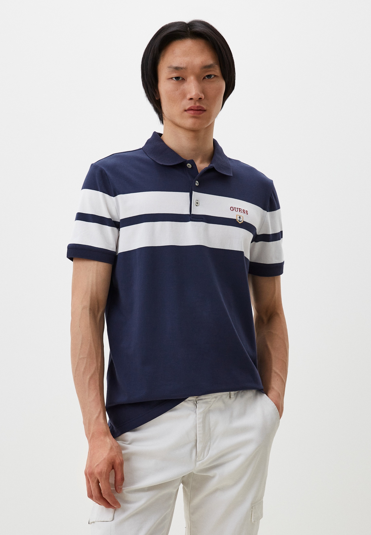 Поло Guess, цвет: синий, RTLADG975002 — купить в интернет-магазине Lamoda