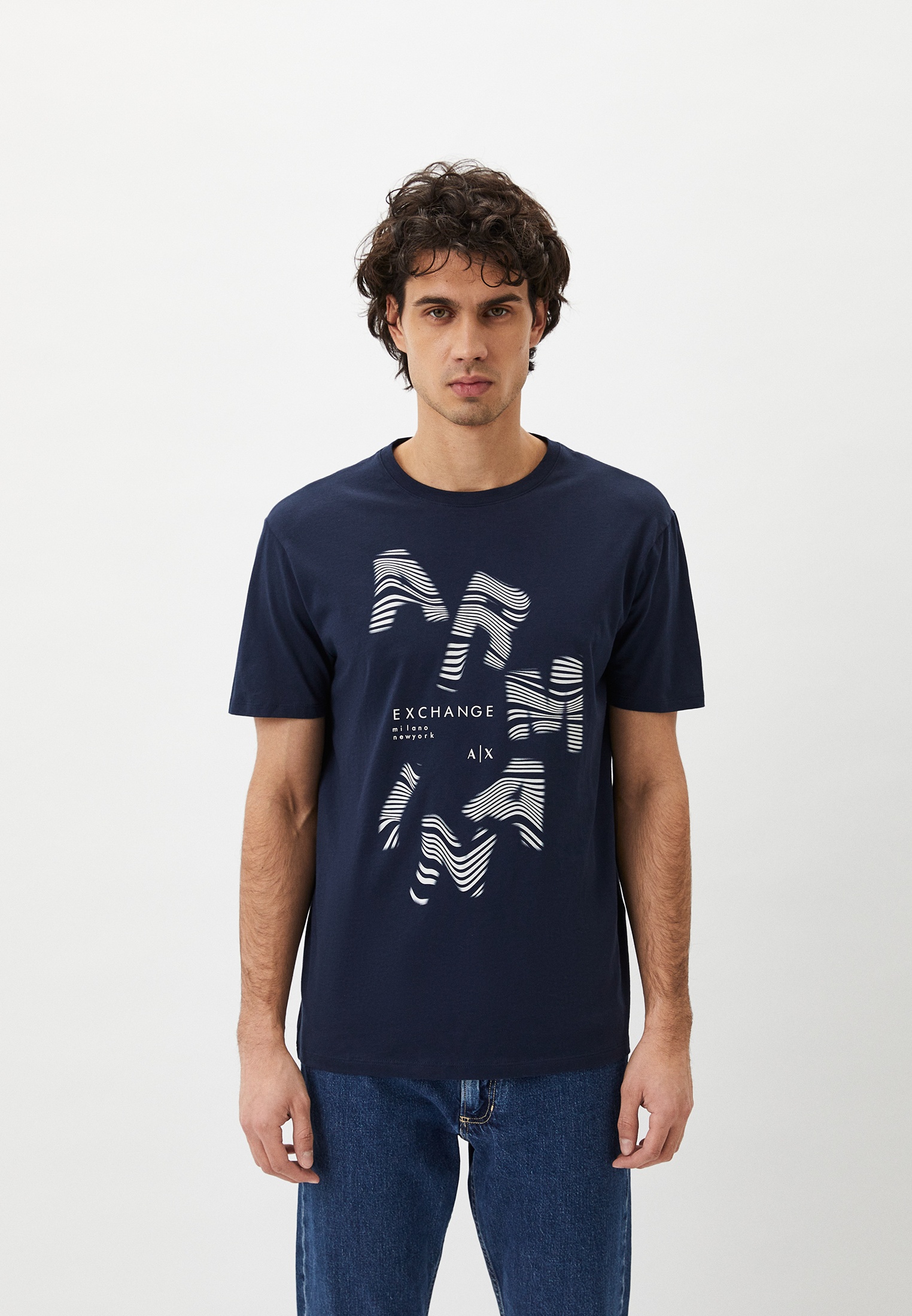 Футболка Armani Exchange, цвет: синий, RTLADH370301 — купить в интернет ...