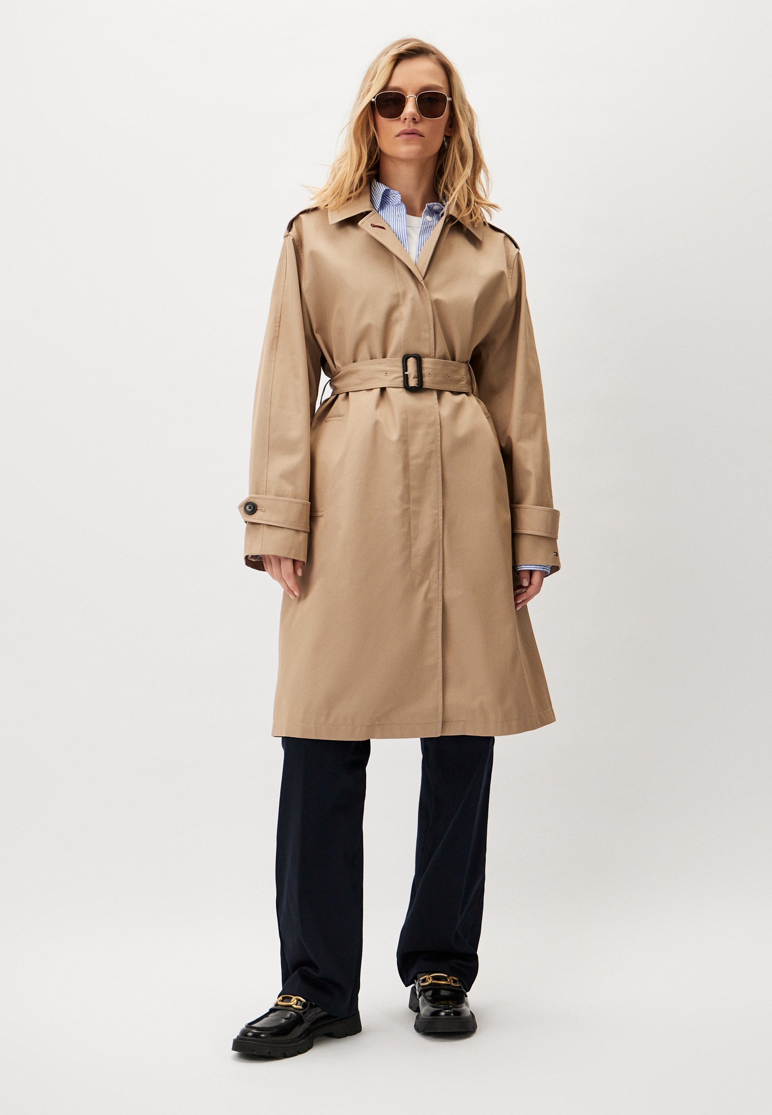 Плащ Tommy Hilfiger, цвет: бежевый, RTLADH543001 — купить в интернет ...
