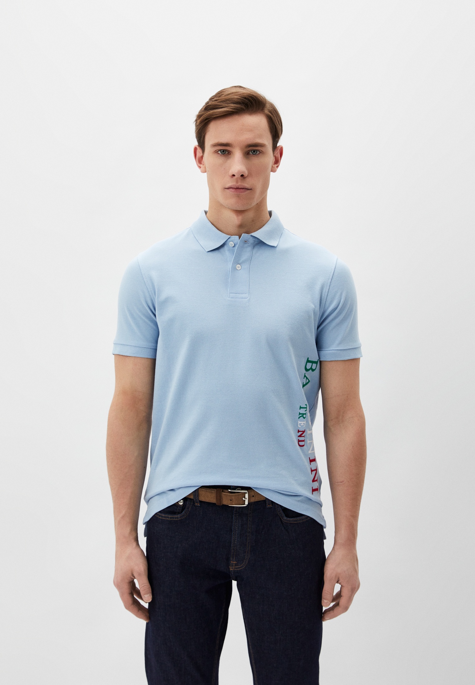 Поло Baldinini Trend, цвет: голубой, RTLADH568701 — купить в интернет ...