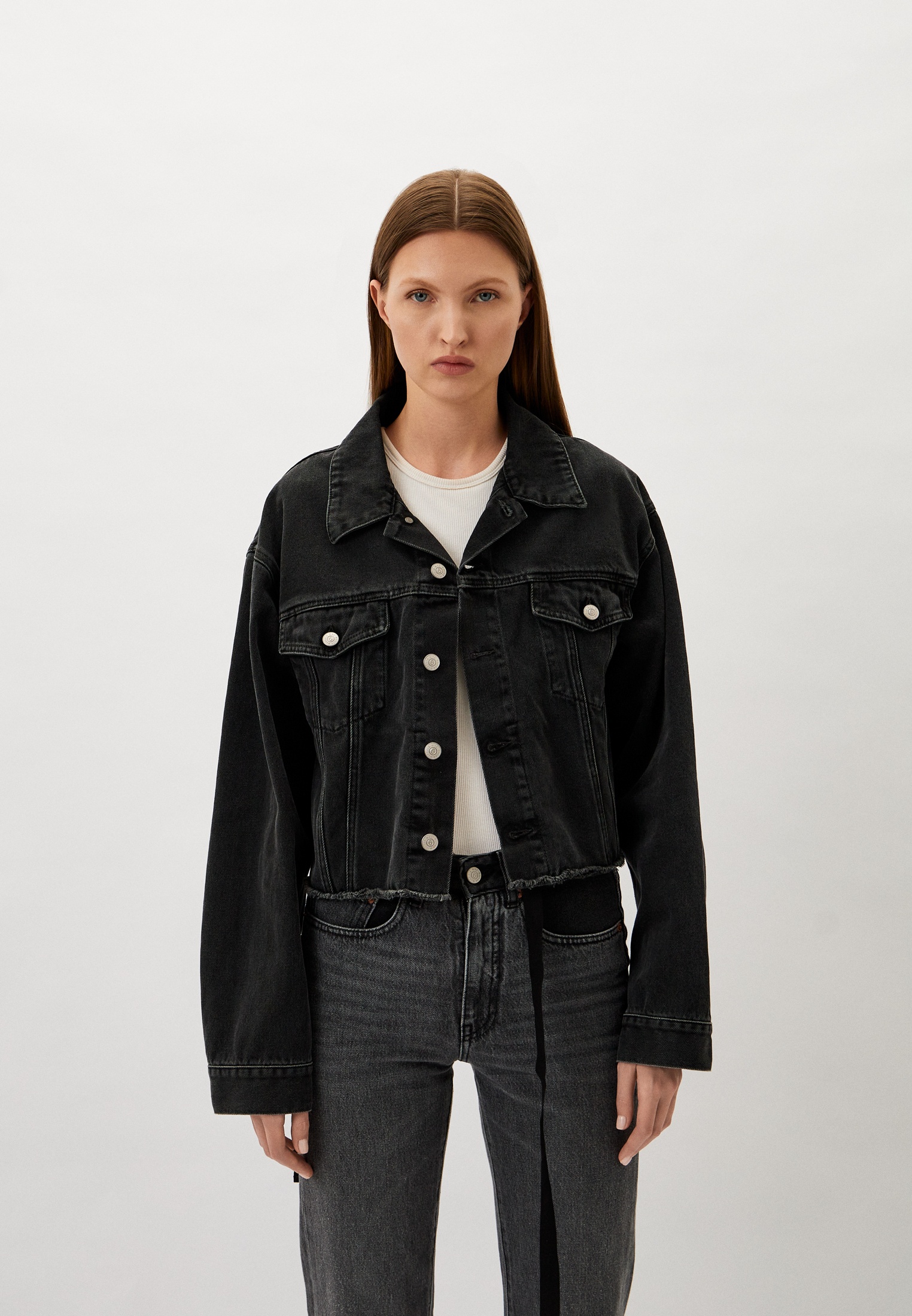 Куртка джинсовая MM6 Maison Margiela, цвет: черный, RTLADI291201 ...