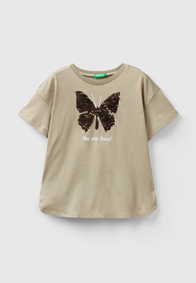 Футболка United Colors of Benetton, цвет: бежевый, RTLADI362701 ...