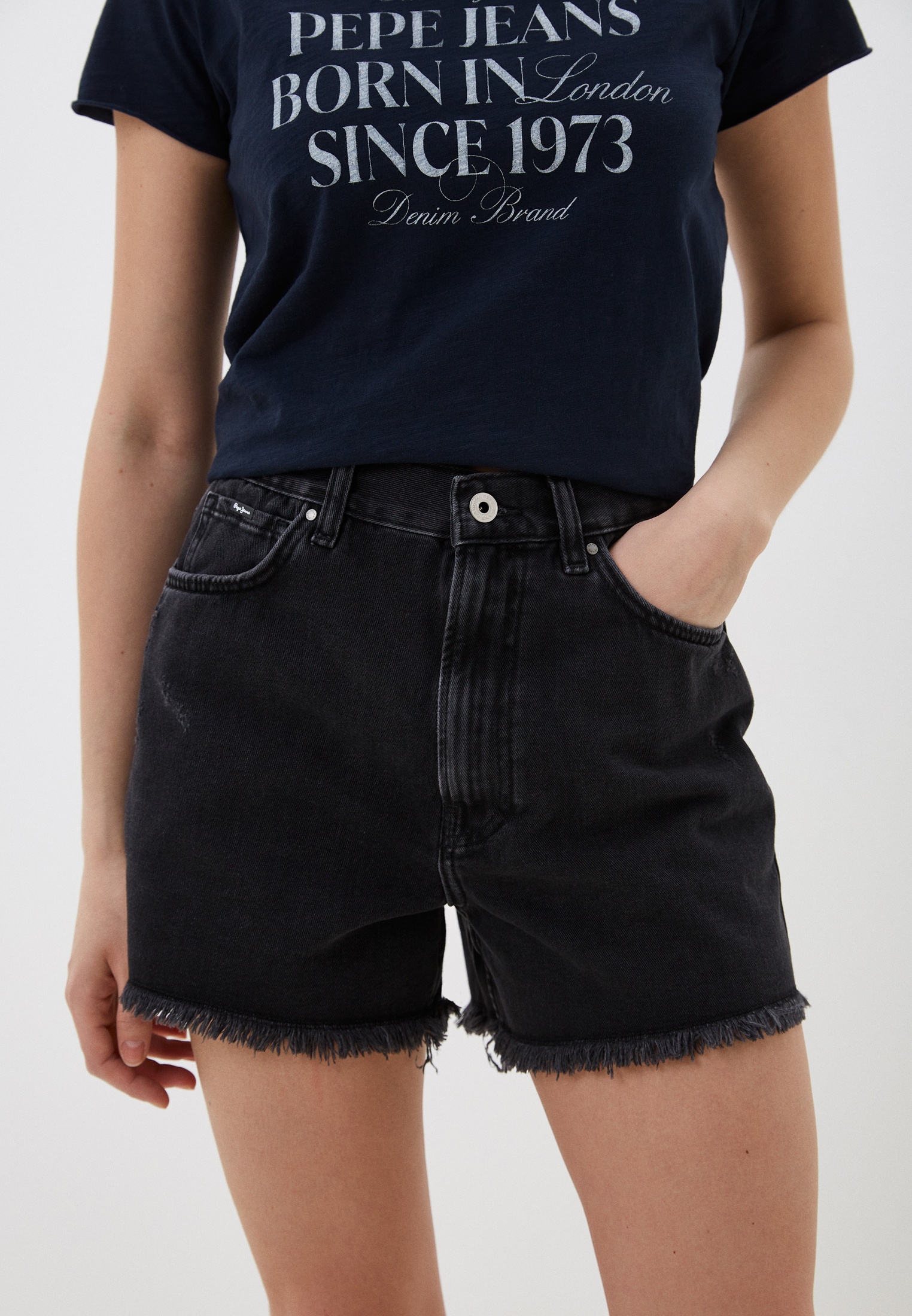 Шорты джинсовые Pepe Jeans, цвет: черный, RTLADJ057401 — купить в ...