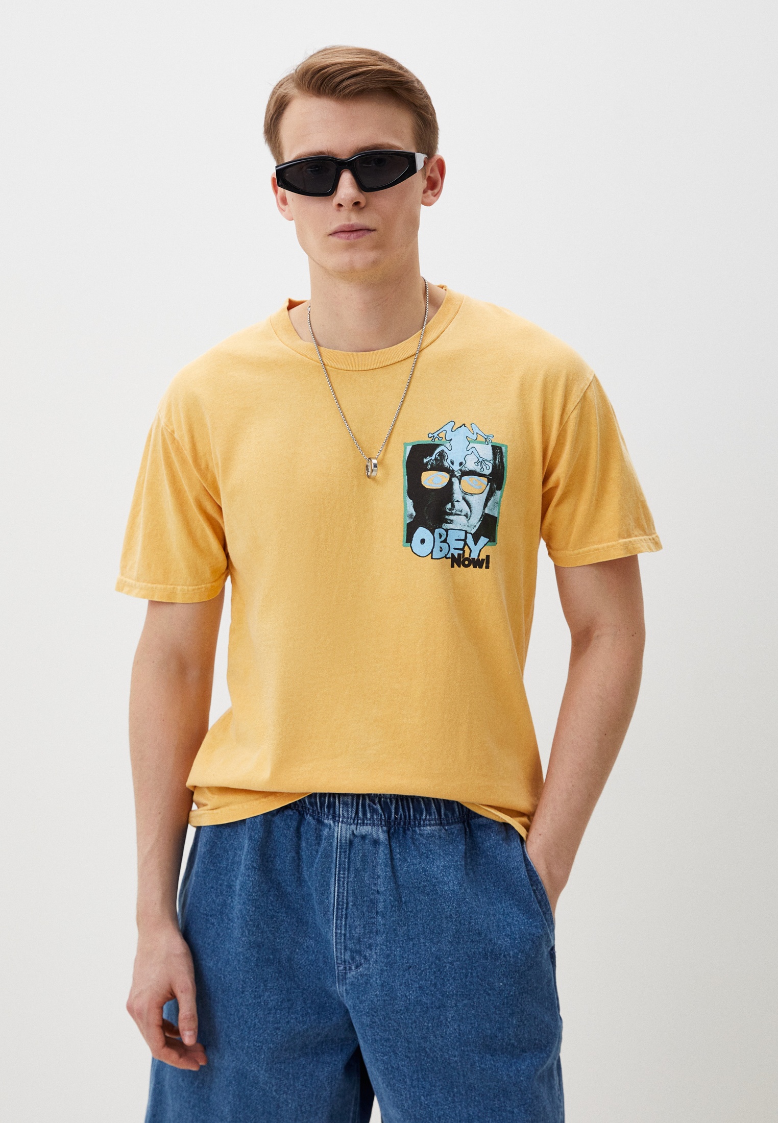 Футболка Obey OBEY NOW!, цвет: желтый, RTLADK264301 — купить в интернет ...