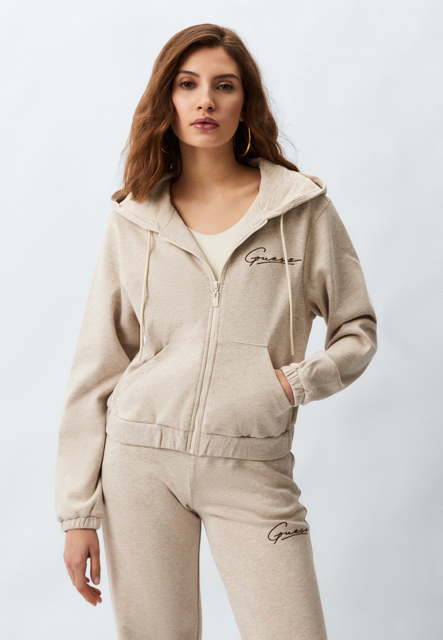 Толстовка Guess, цвет: бежевый, RTLADK531801 — купить в интернет ...