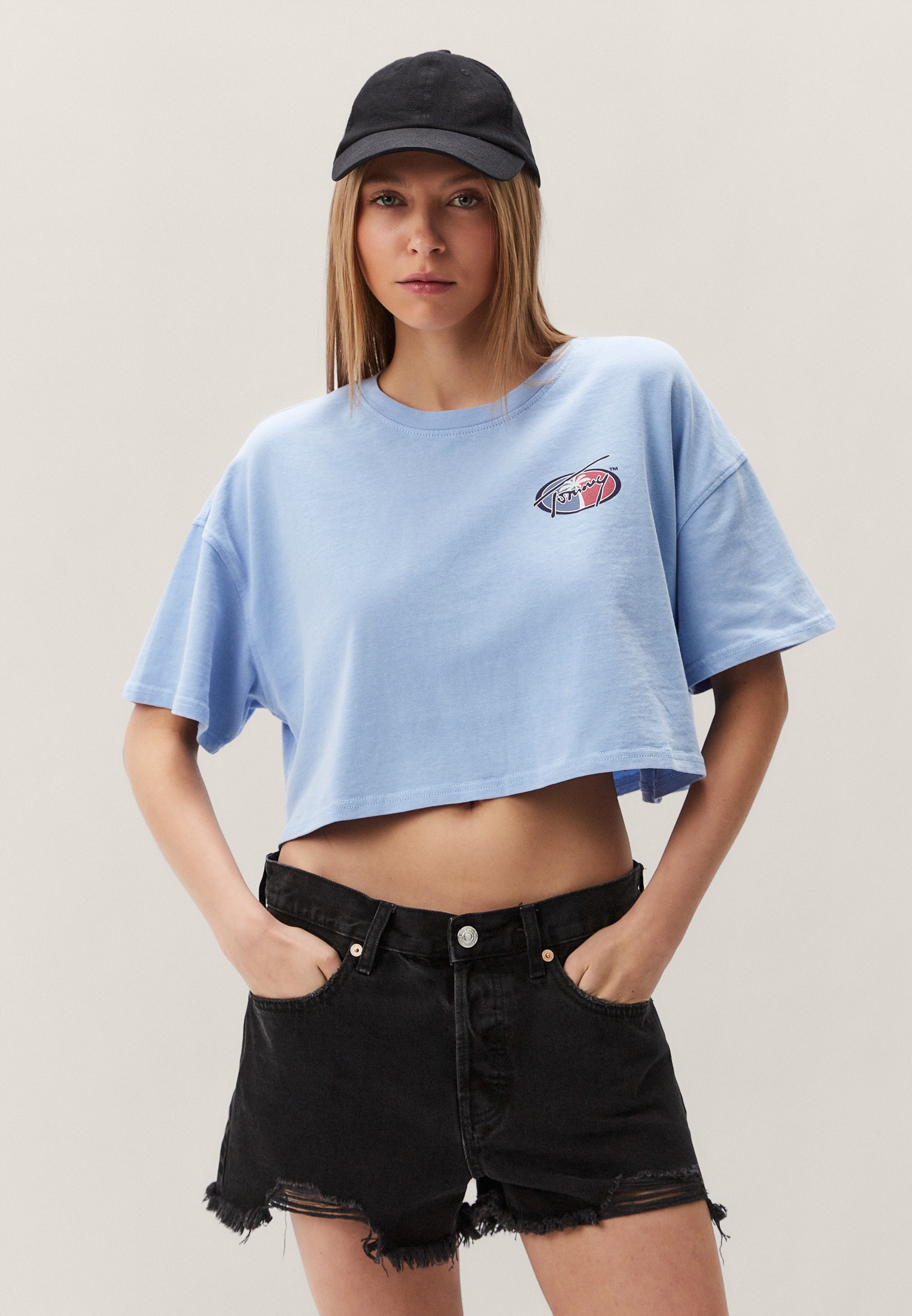 Футболка Tommy Jeans, цвет: голубой, RTLADL195901 — купить в интернет ...