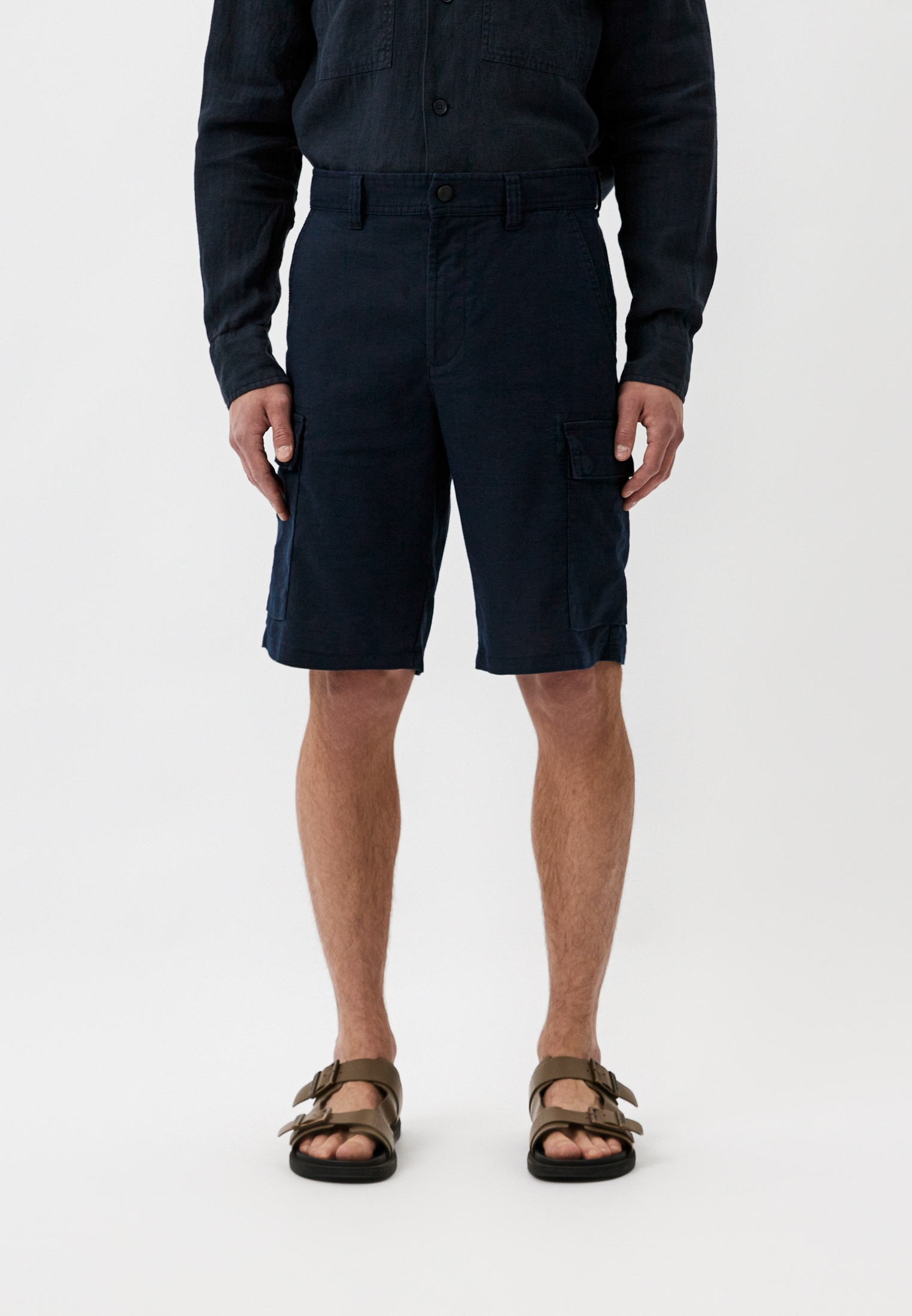 Шорты Boss Sisla-6-Cargo-Shorts, цвет: синий, RTLADL423201 — купить в интернет-магазине Lamoda