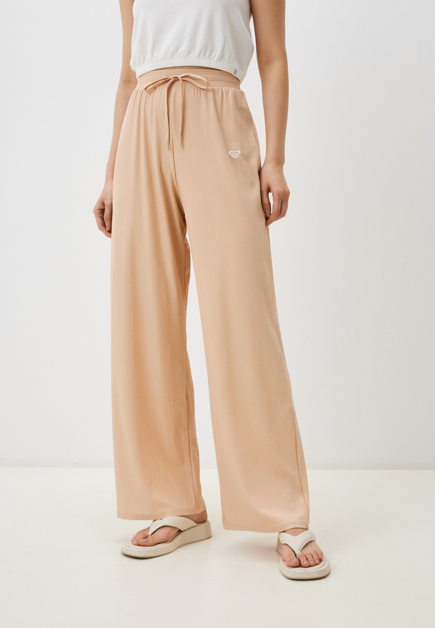 Брюки Roxy RIB WIDE LEG P NDPT TGE0, цвет: бежевый, RTLADL613201 ...