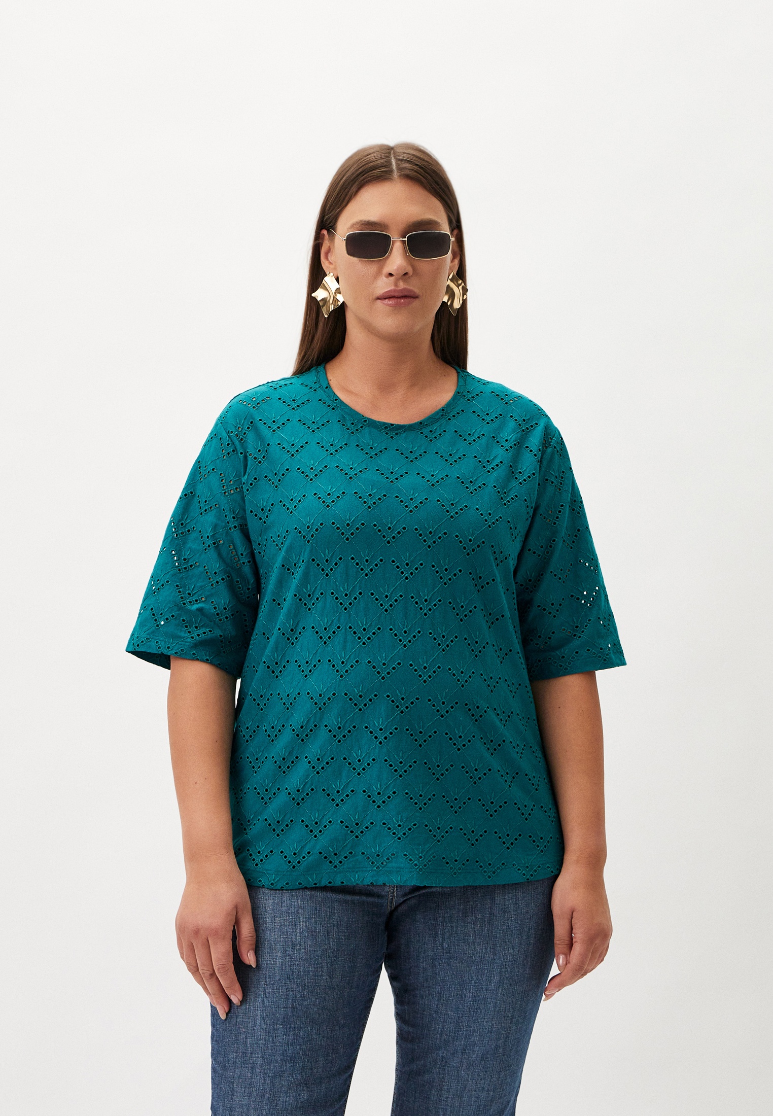 Футболка Marina Rinaldi Voyage SAURO, цвет: бирюзовый, RTLADM169901 ...