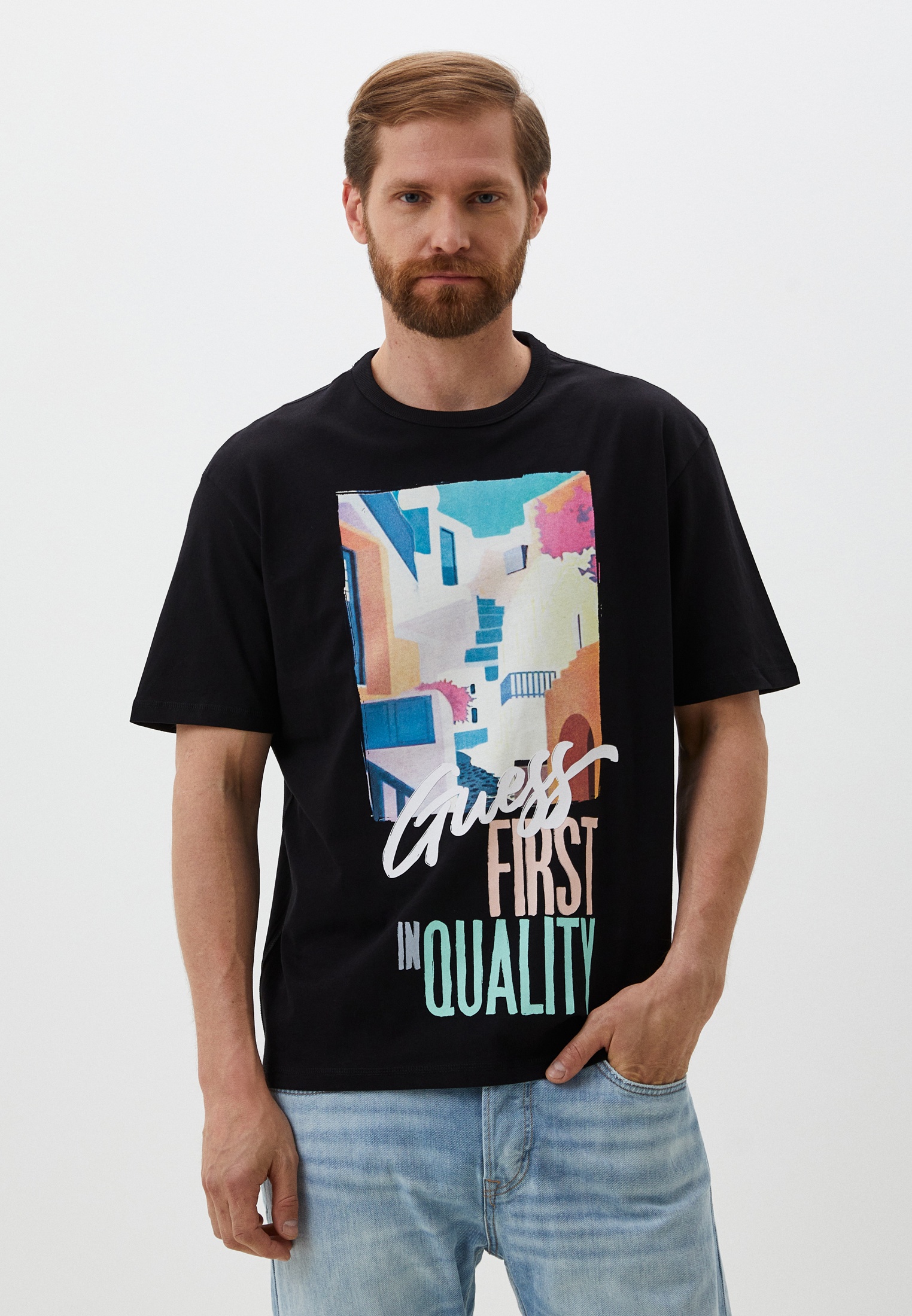 Футболка Guess, цвет: черный, RTLADM444201 — купить в интернет-магазине ...