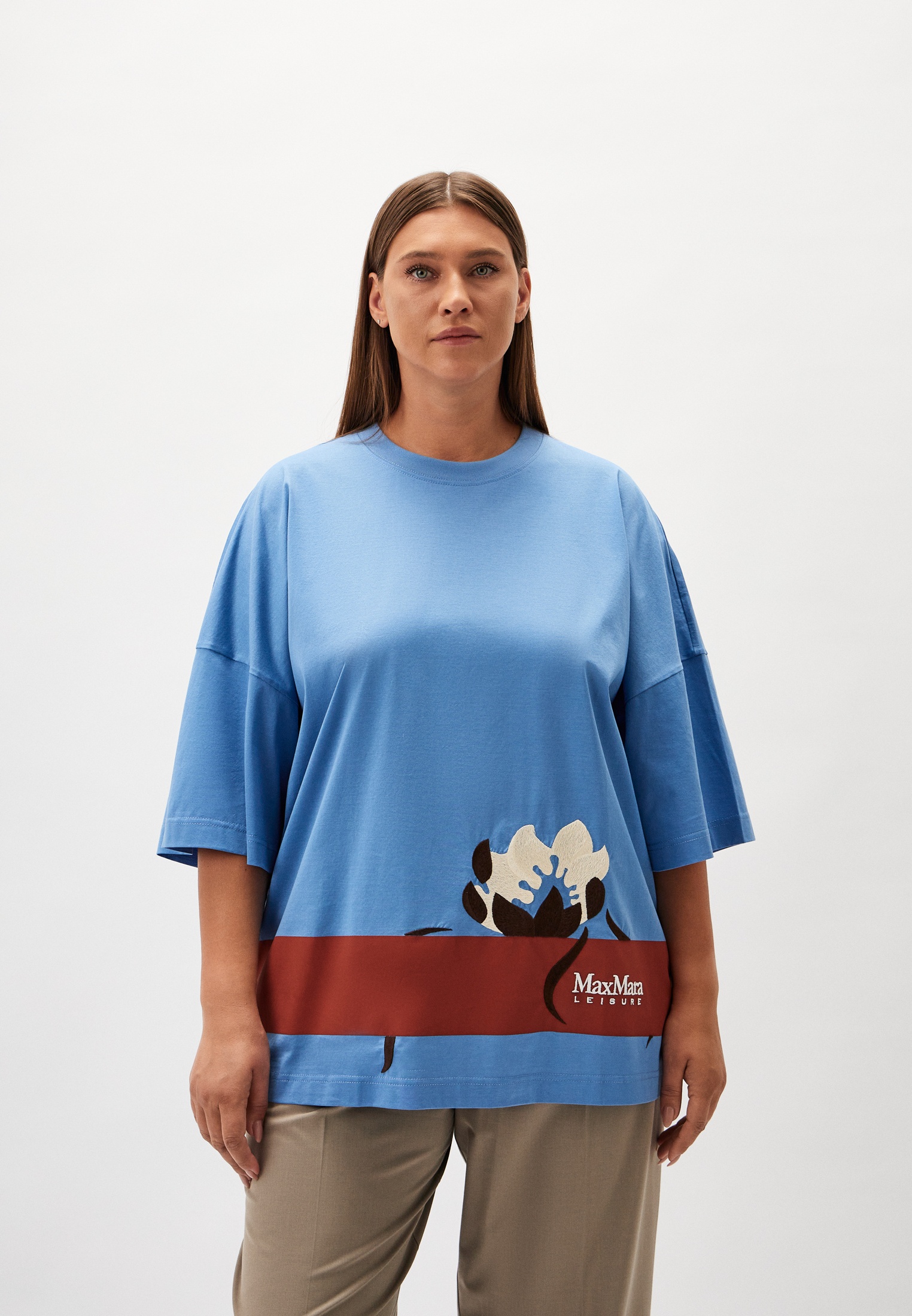 Футболка Max Mara Leisure SATRAPO, цвет: голубой, RTLADM684901 — купить ...