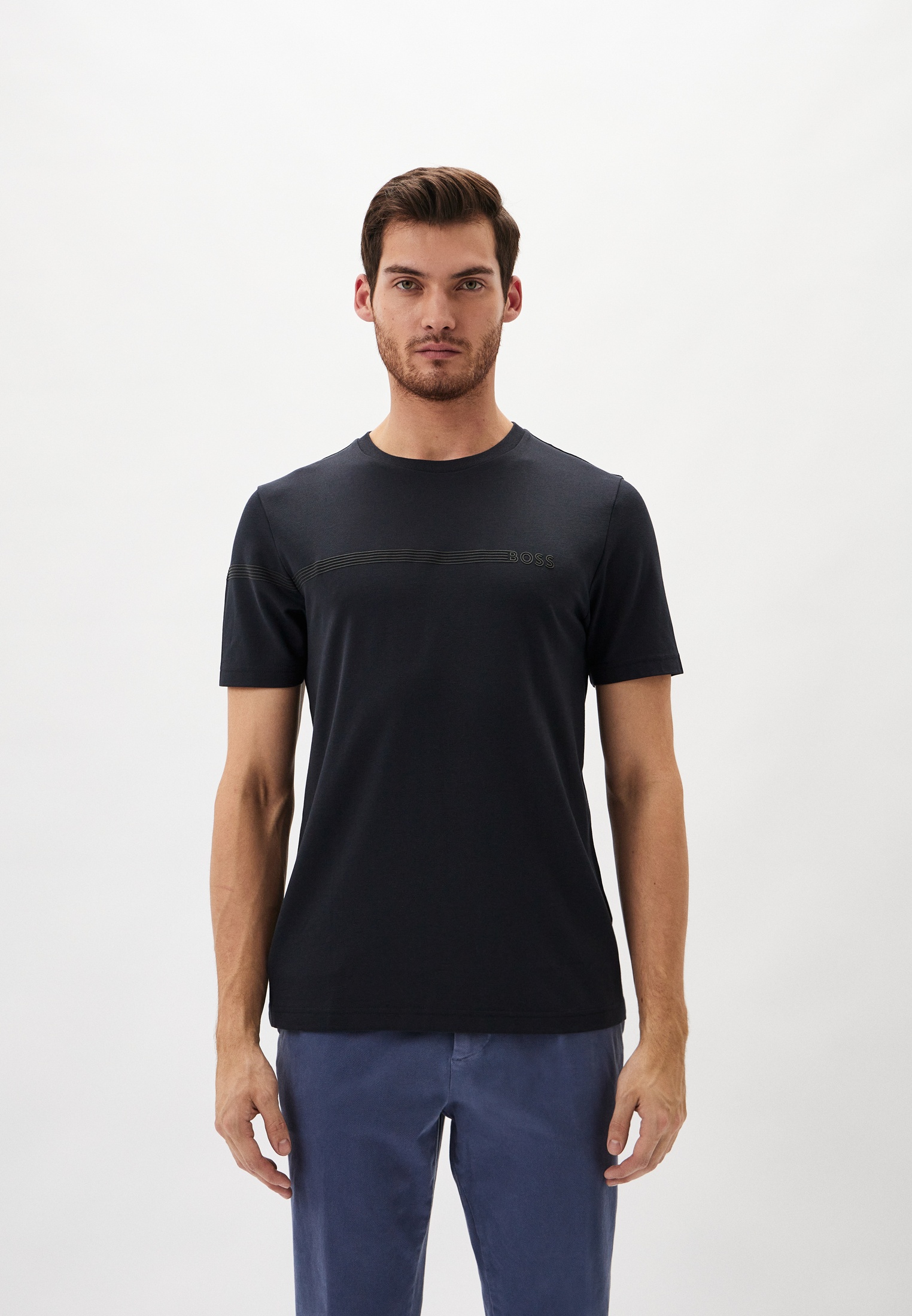 Футболка Boss Tee 5, цвет: синий, RTLADM821401 — купить в интернет ...