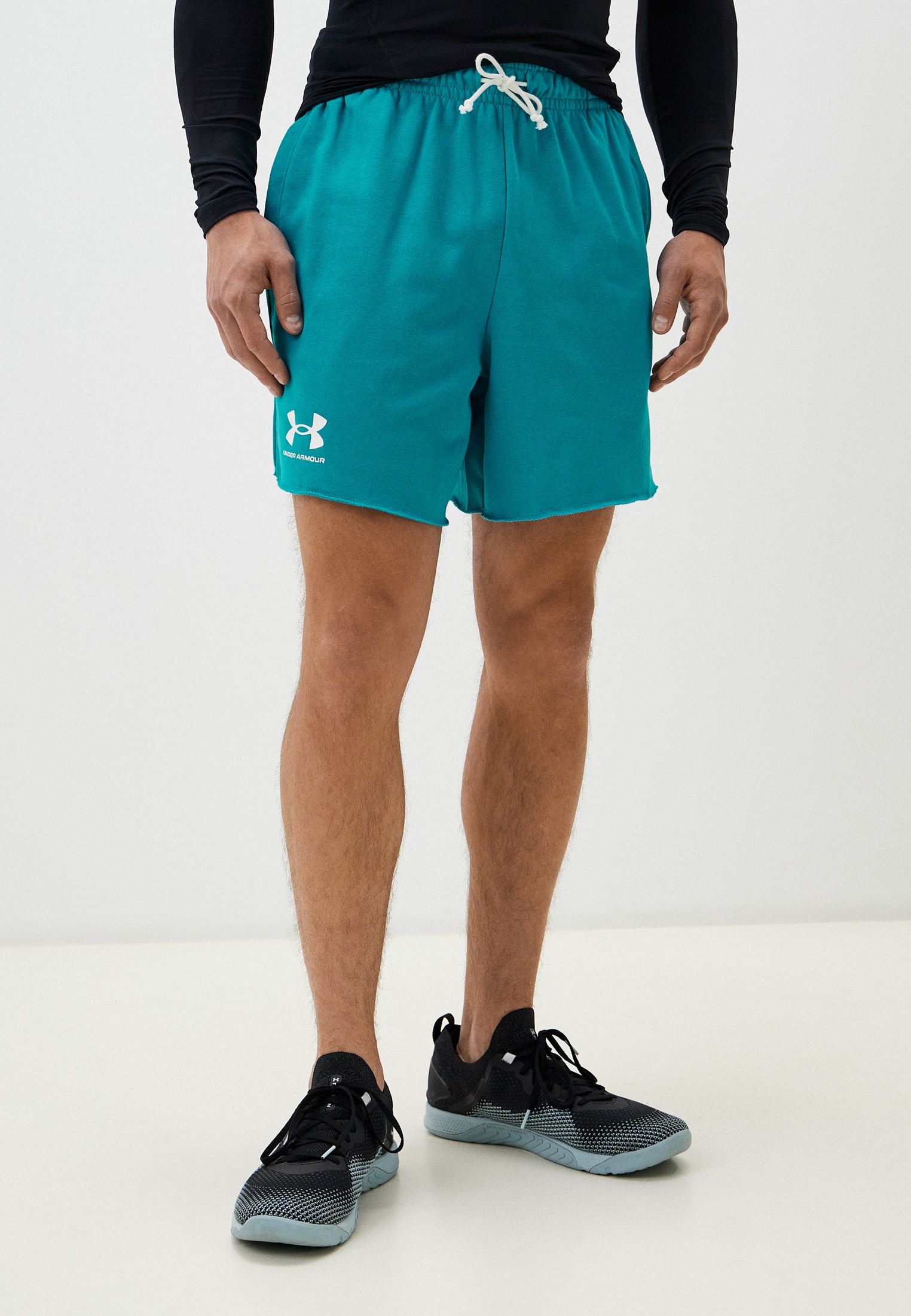 Шорты спортивные Under Armour UA RIVAL TERRY 6IN SHORT, цвет: бирюзовый ...