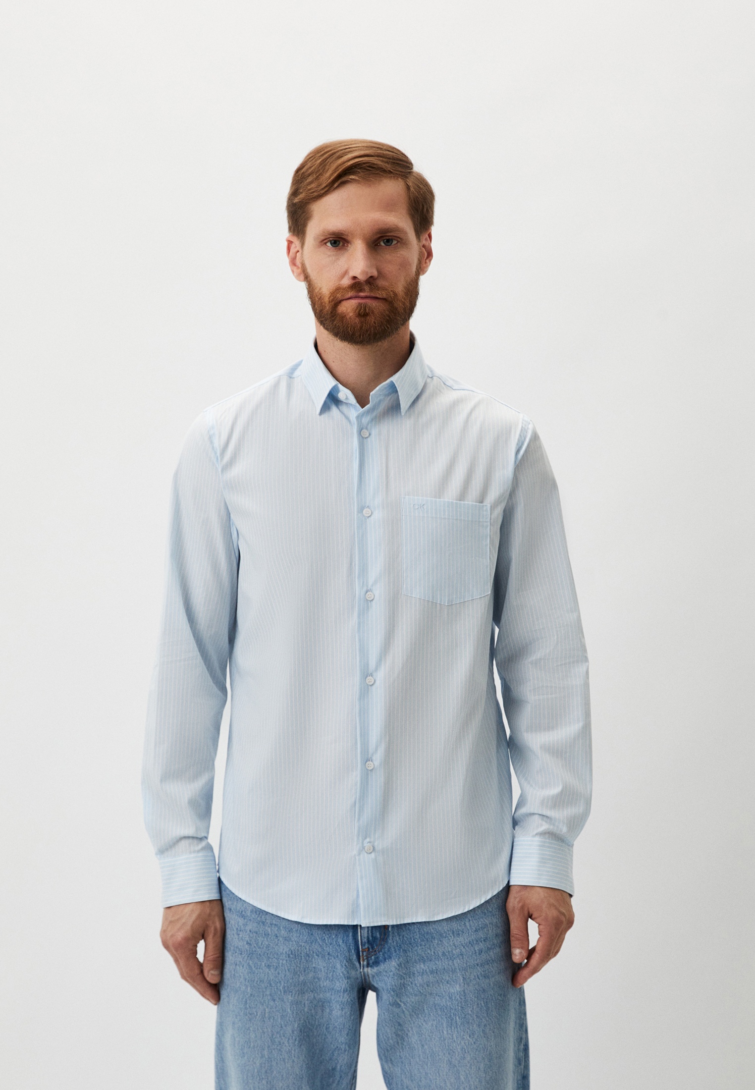 Рубашка Calvin Klein, цвет: голубой, RTLADN894801 — купить в интернет ...