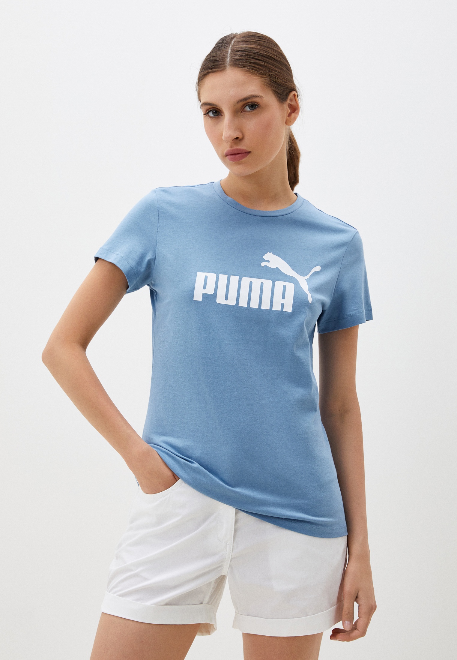 Футболка PUMA ESS Logo Tee (s), цвет: голубой, RTLADP125401 — купить в ...