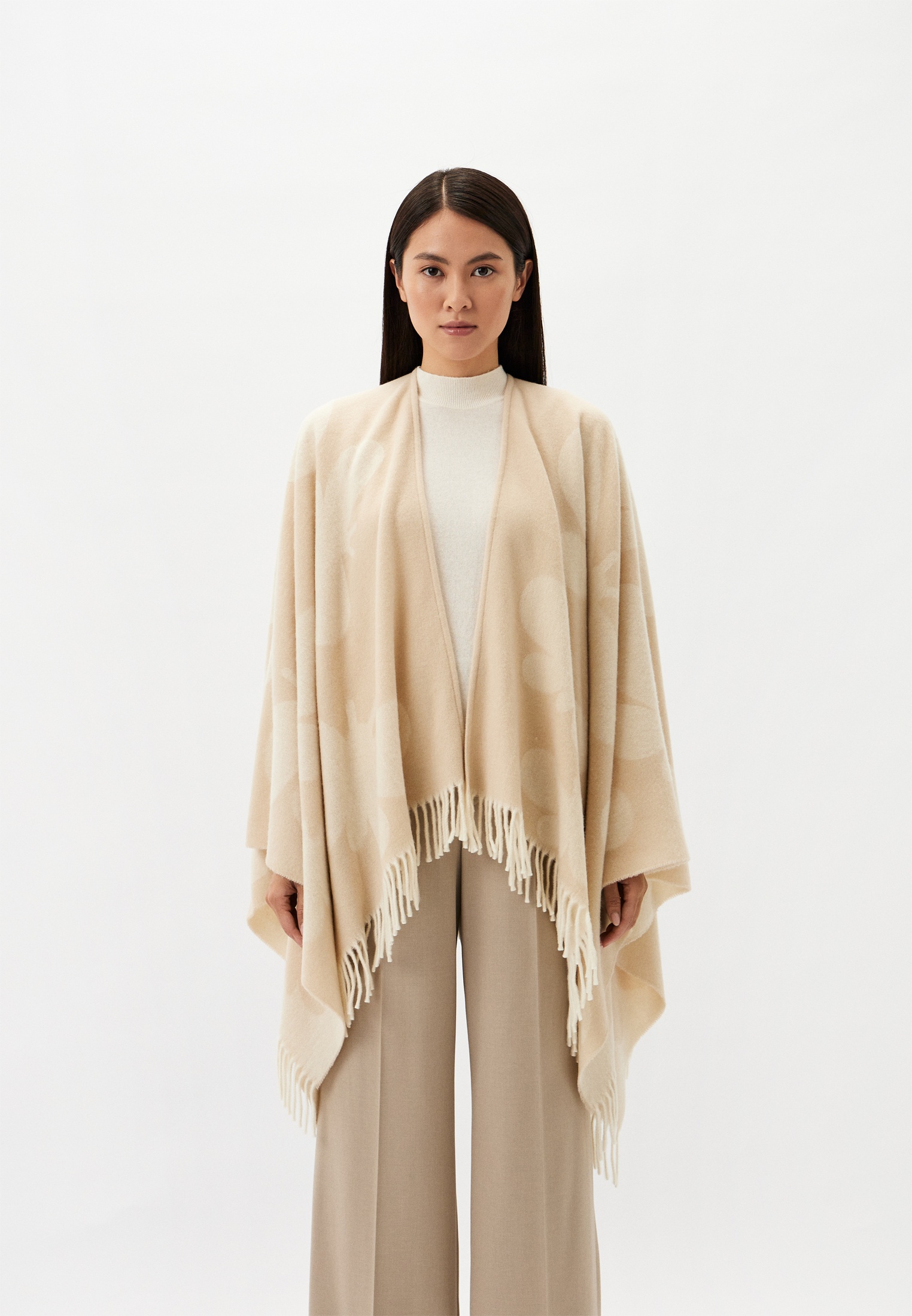 Пончо Weekend Max Mara, цвет: бежевый, RTLADP158901 — купить в интернет ...