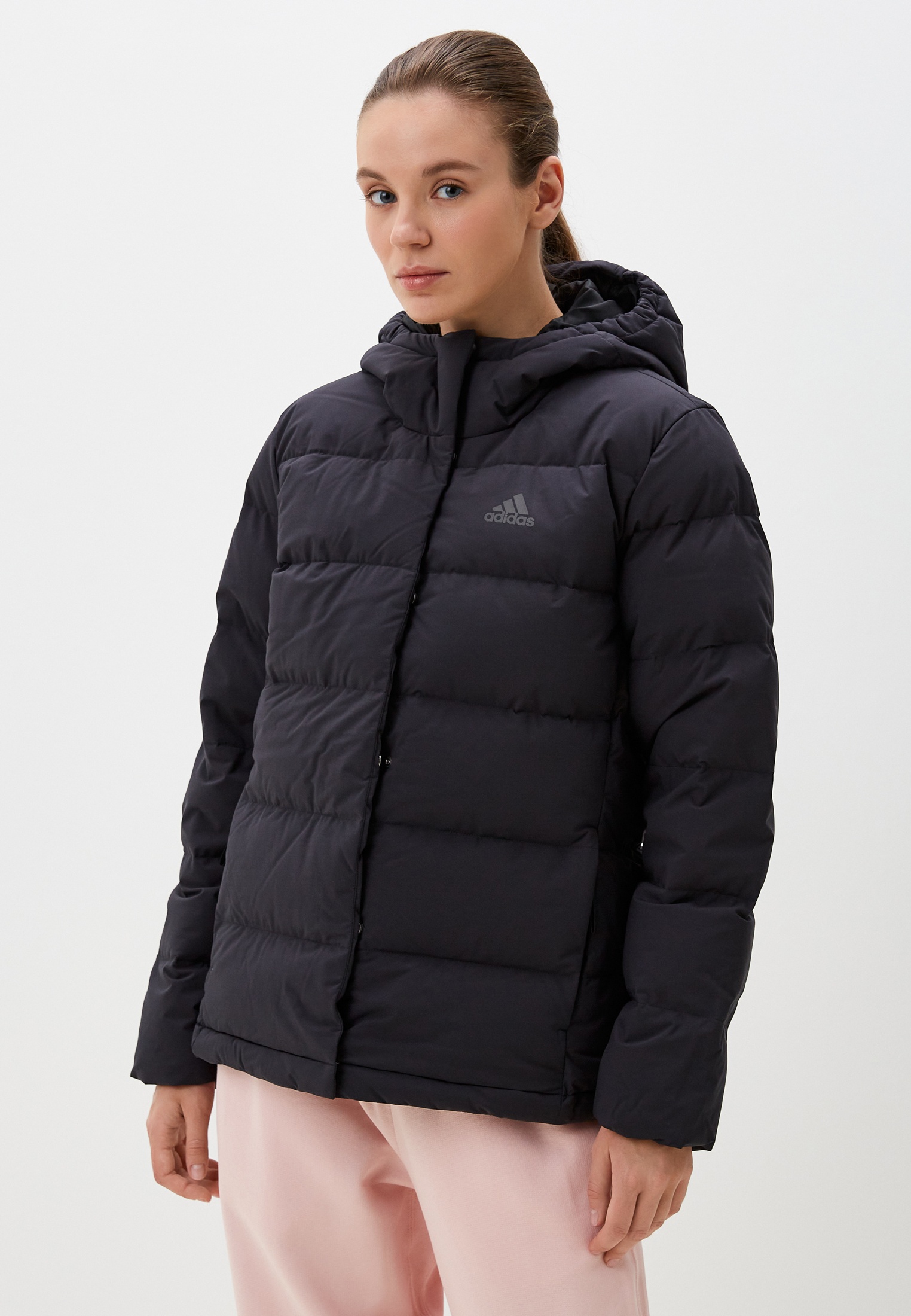 Пуховик adidas W HELIONIC HO J, цвет: черный, RTLADQ123301 — купить в ...